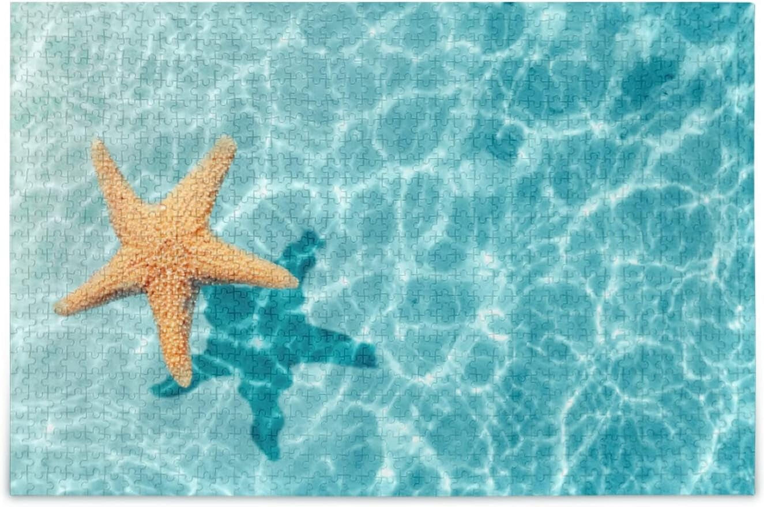 SKYSONIC Beach Water Ripple Starfish Jigsaw Puzzles for Adults 500 ...