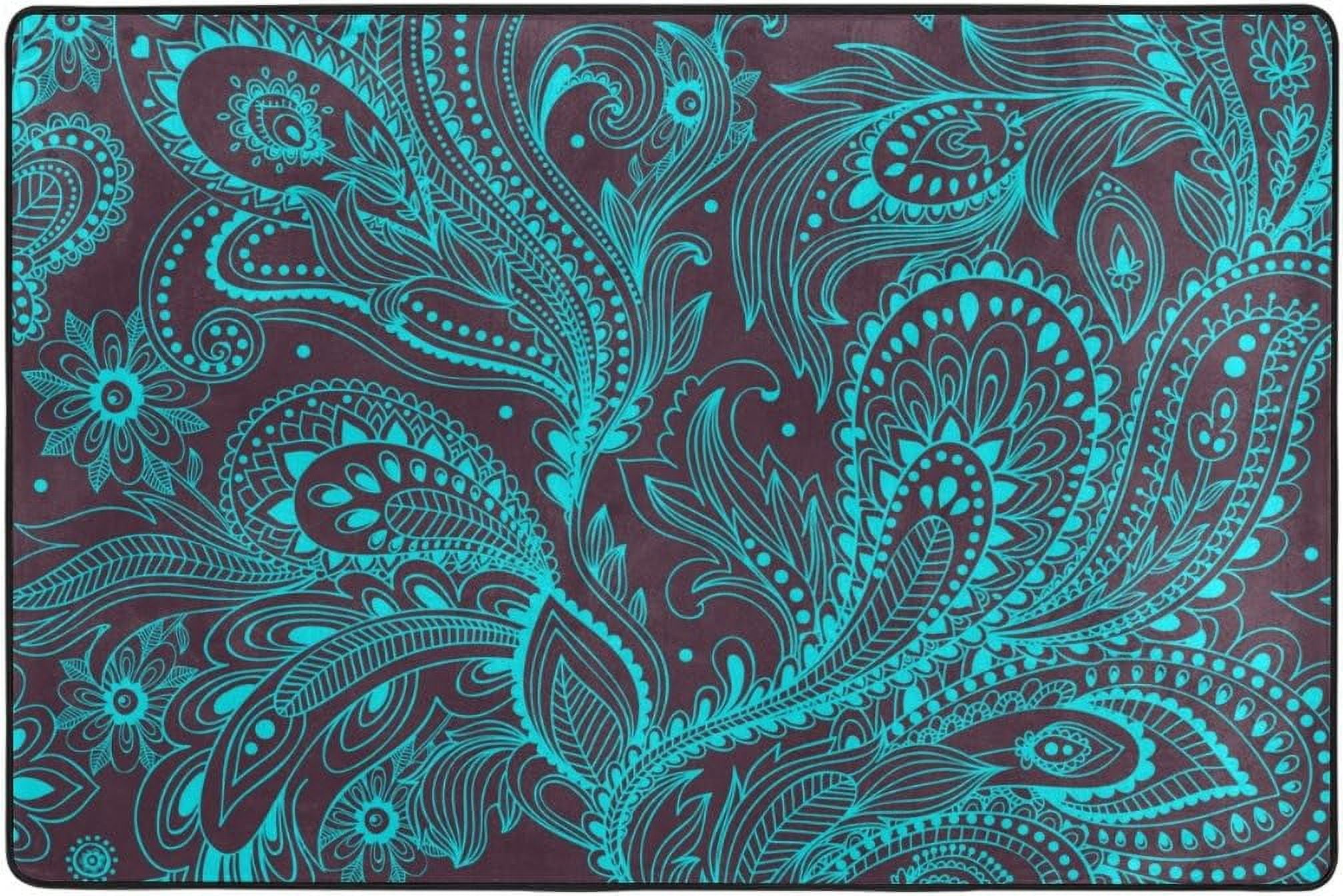 SKYSONIC Beautiful Ornament Area Rug Pad 24x36 Inch 100% Light Weight ...