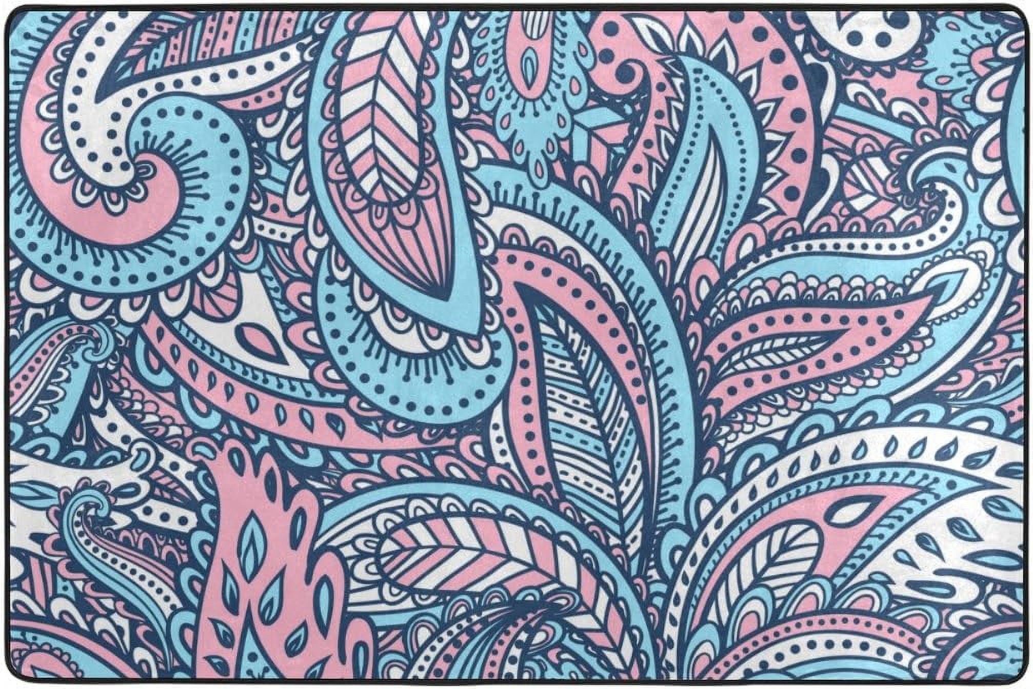 SKYSONIC Beautiful Paisley Area Rug Pad 24x36 Inch 100% Light Weight ...