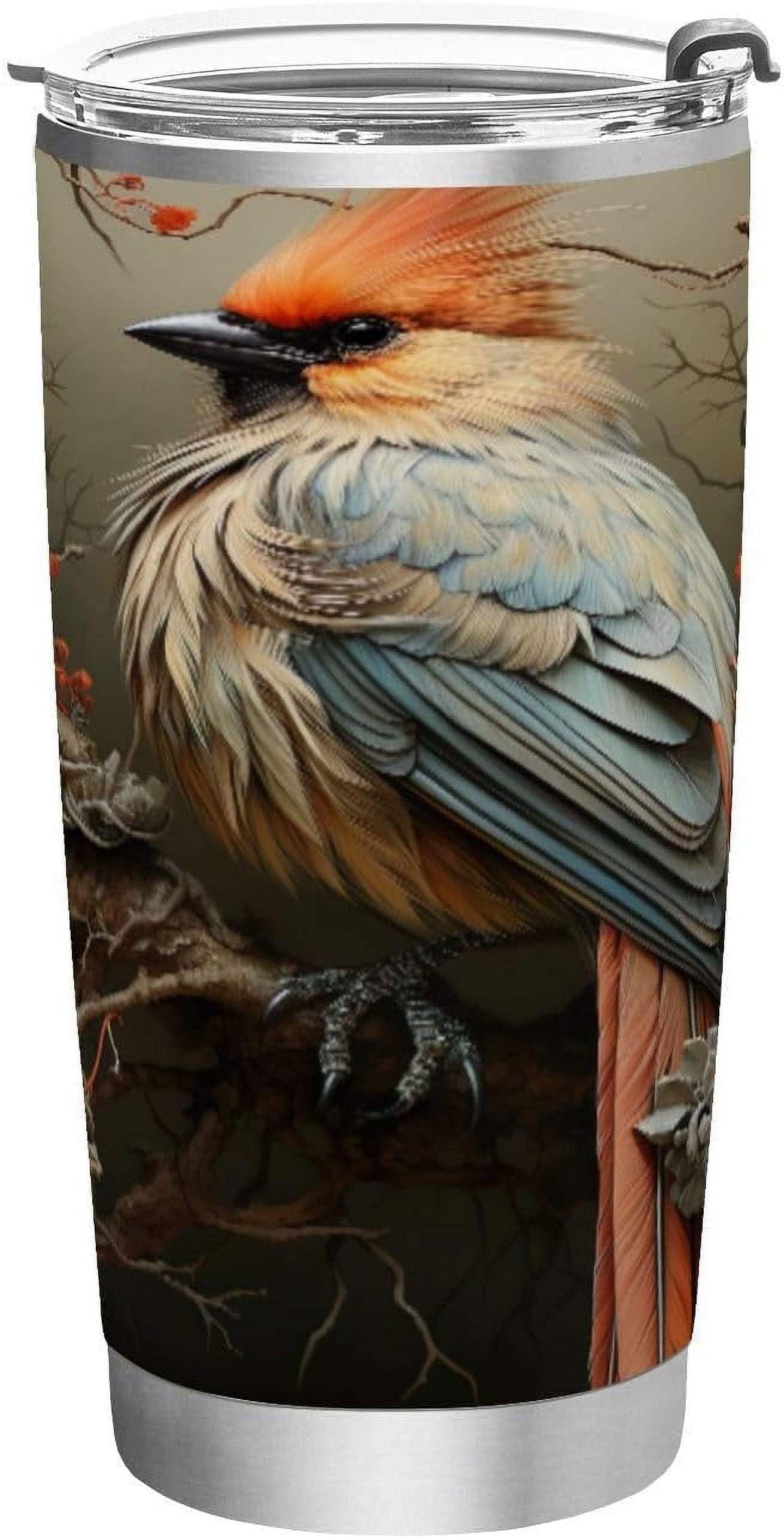 SKYSONIC Berry Bird Cups with Straws and Lids 20 OZ Stainless Steel ...