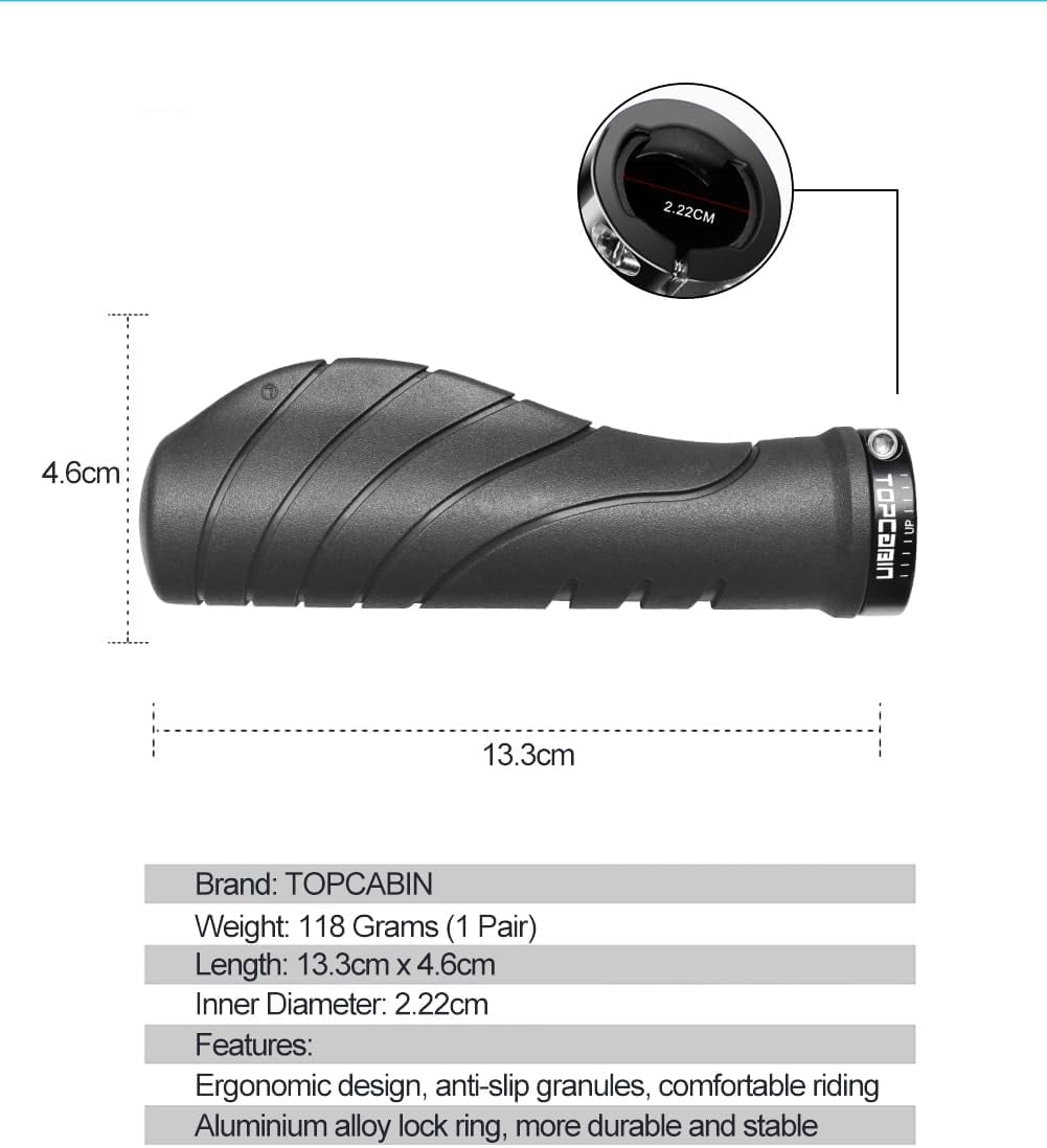 SKYSONIC Bicycle Handle Grips, Aluminum Lock-on Ergonomic Handles ...