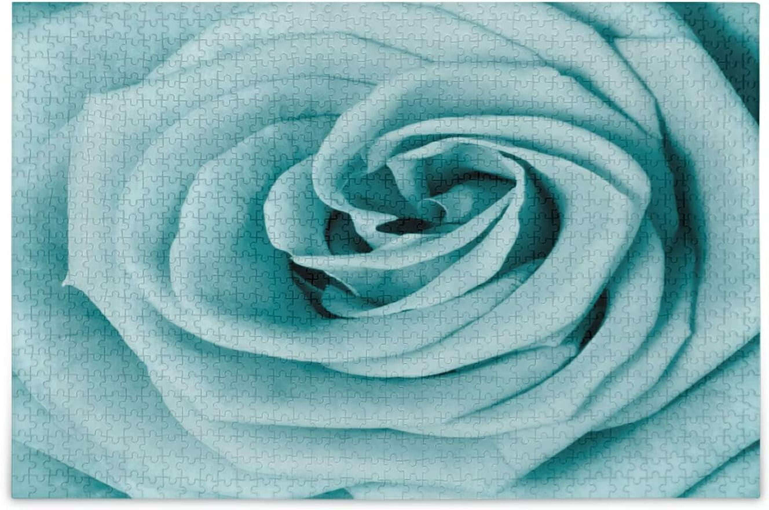 SKYSONIC Big Turquoise Rose Jigsaw Puzzles for Adults 500 Piece ...