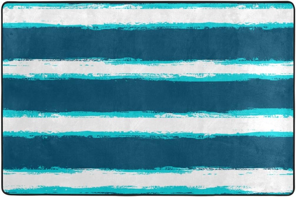 SKYSONIC Blue White Stripe Area Rug Pad 24x36 Inch 100% Light Weight ...