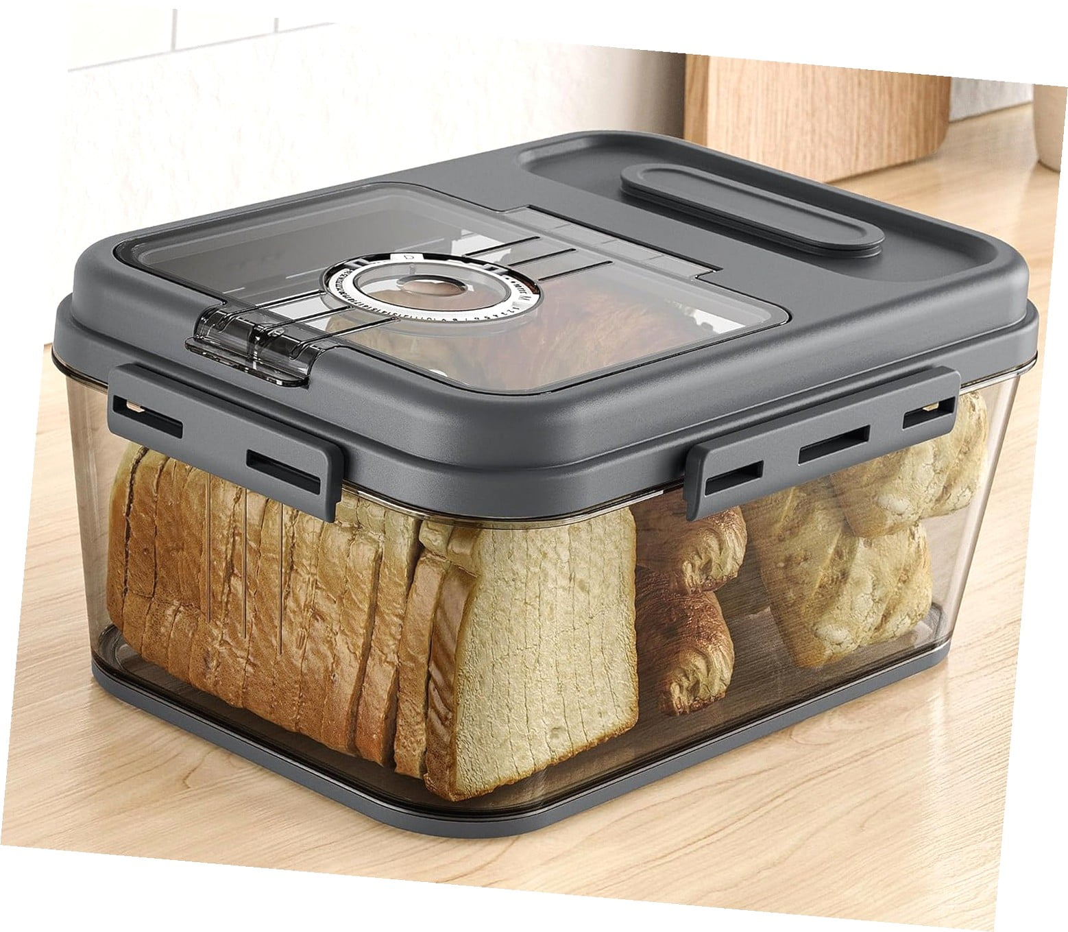 SKYSONIC Bread Box For Kitchen Countertop, Airtight Bread Storage ...
