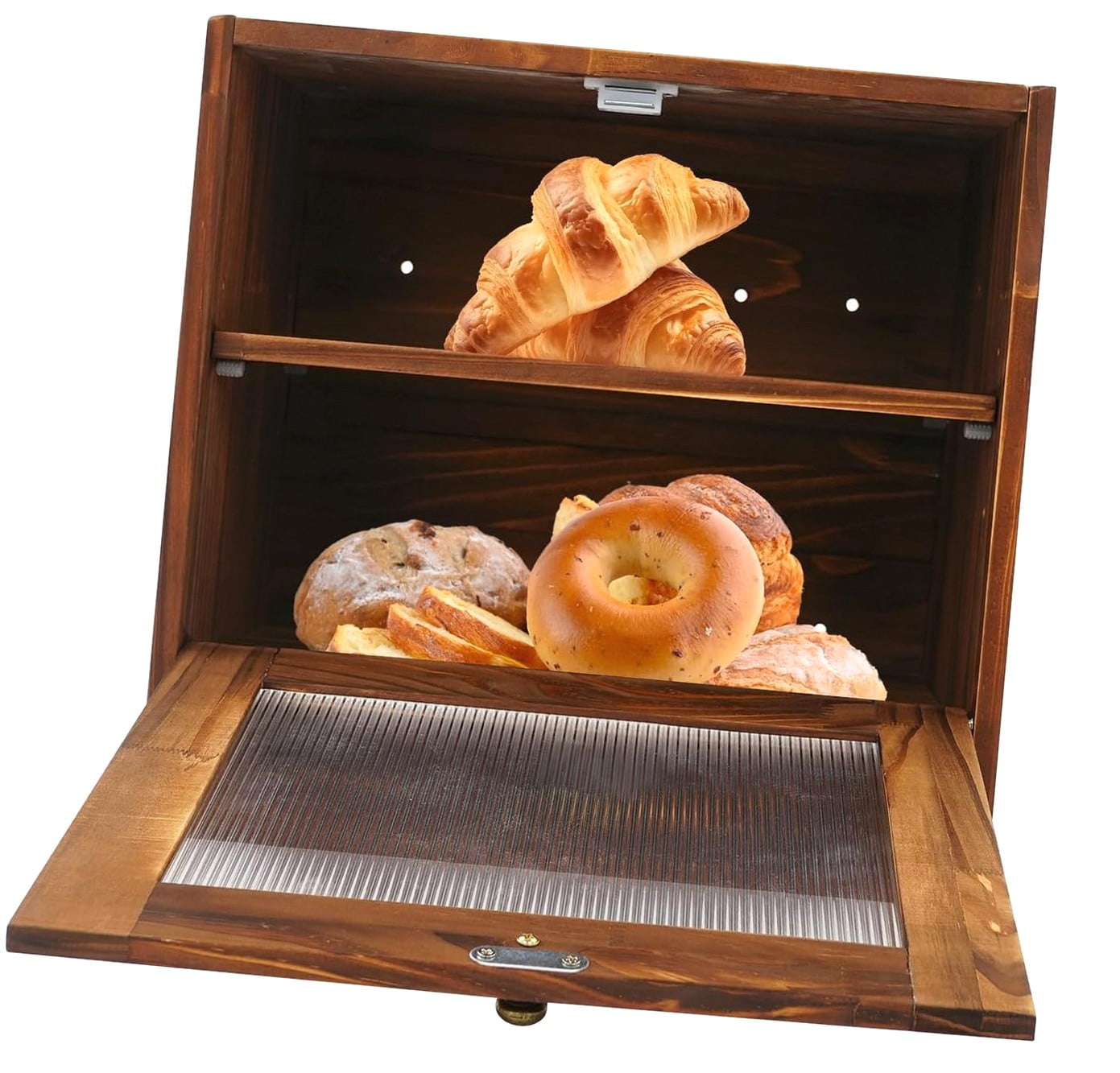 SKYSONIC Bread Box for Kitchen Countertop, Bread Organizer, 2 Layer ...
