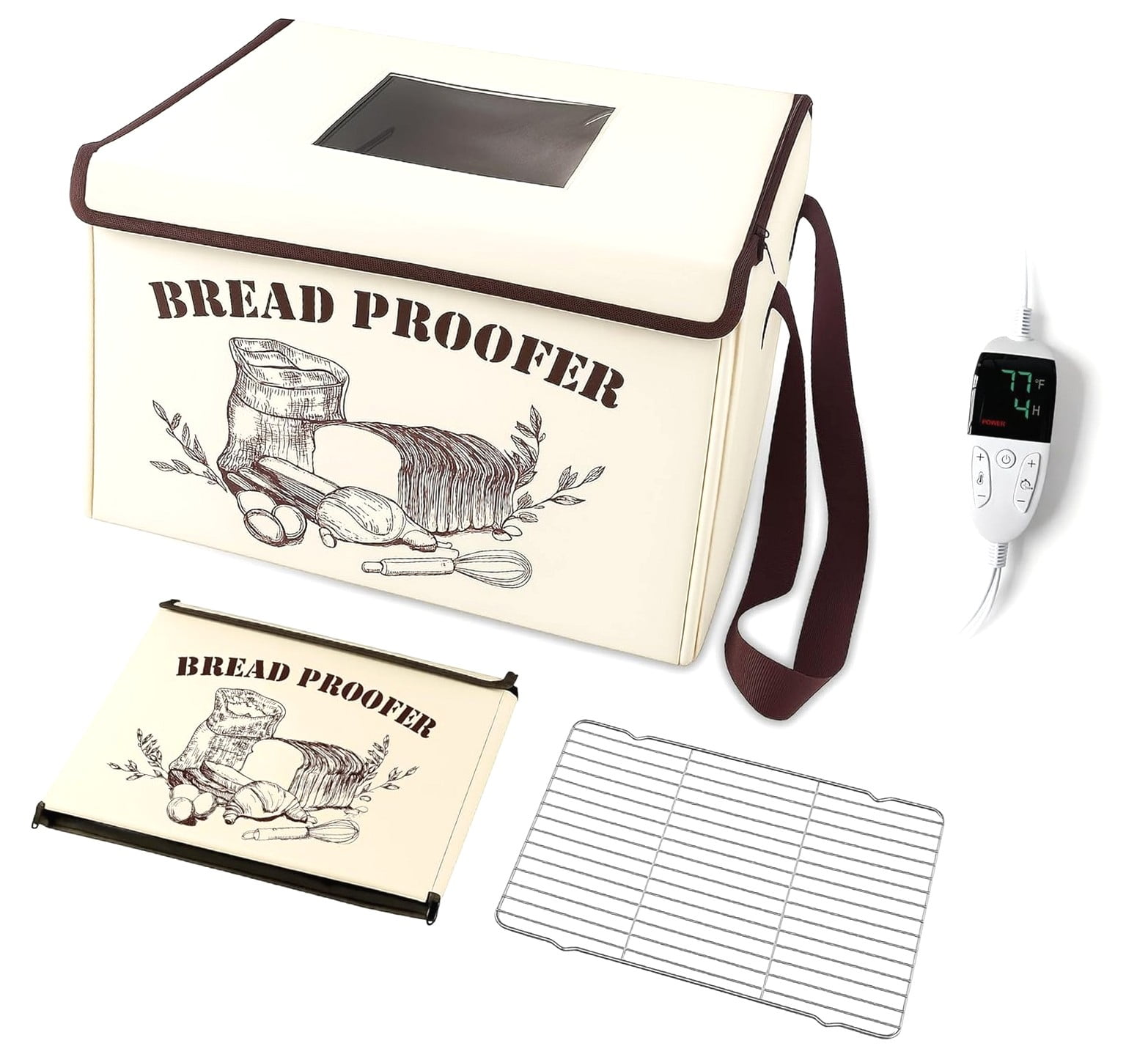 SKYSONIC Bread Proofing Box, Foldable Dough Proofer with Timer ...