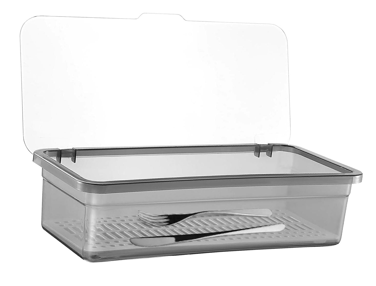 SKYSONIC Cabilock Silverware Organizer with Lid Drawer organizer ...