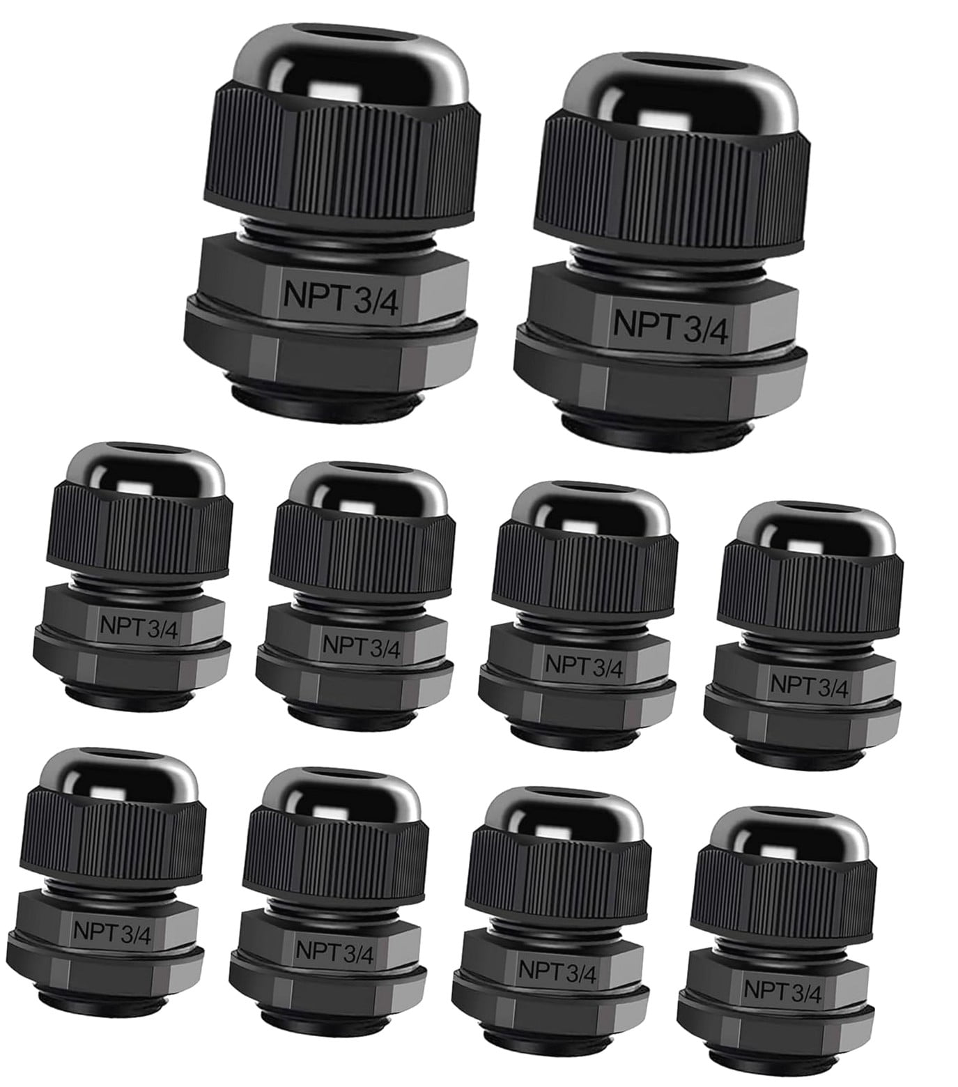 SKYSONIC Cable Gland NPT 3/4" 10 Pieces IP68 Nylon Cable Connectors ...