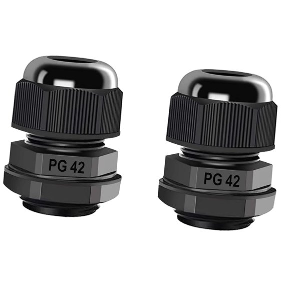 SKYSONIC Cable Gland PG42 2 Pieces IP68 Nylon Cable Connectors with Locknut and Gaskets, for ...