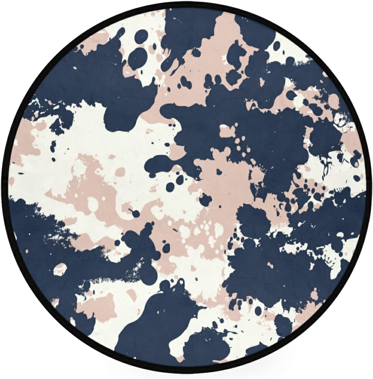 SKYSONIC Camouflage Dark BlueRound Area Rug Chair Couch Cover Area Rug ...