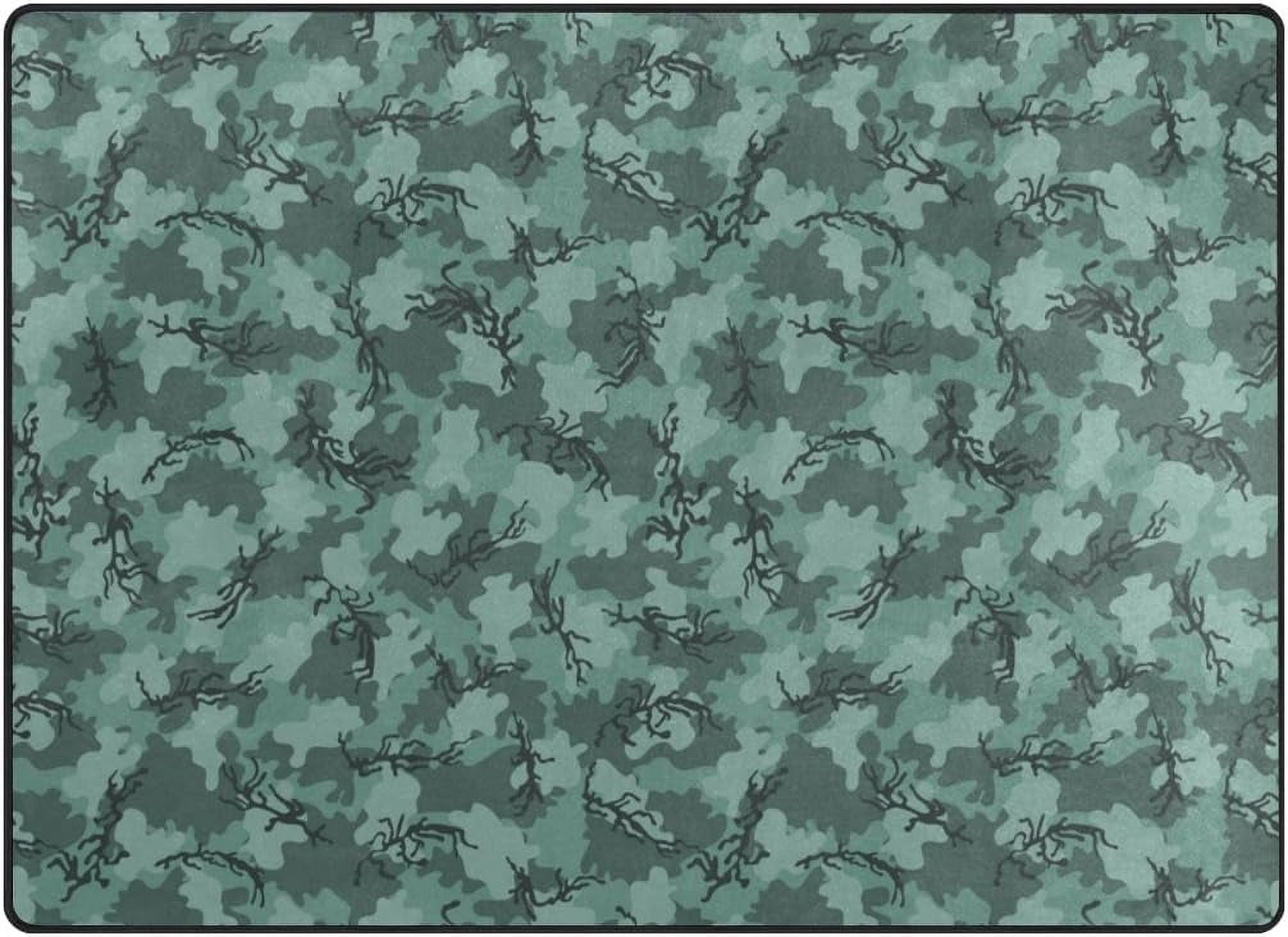 SKYSONIC Camouflage Pattern 80x58 inches Lightweight Soft Area Rug Mat ...