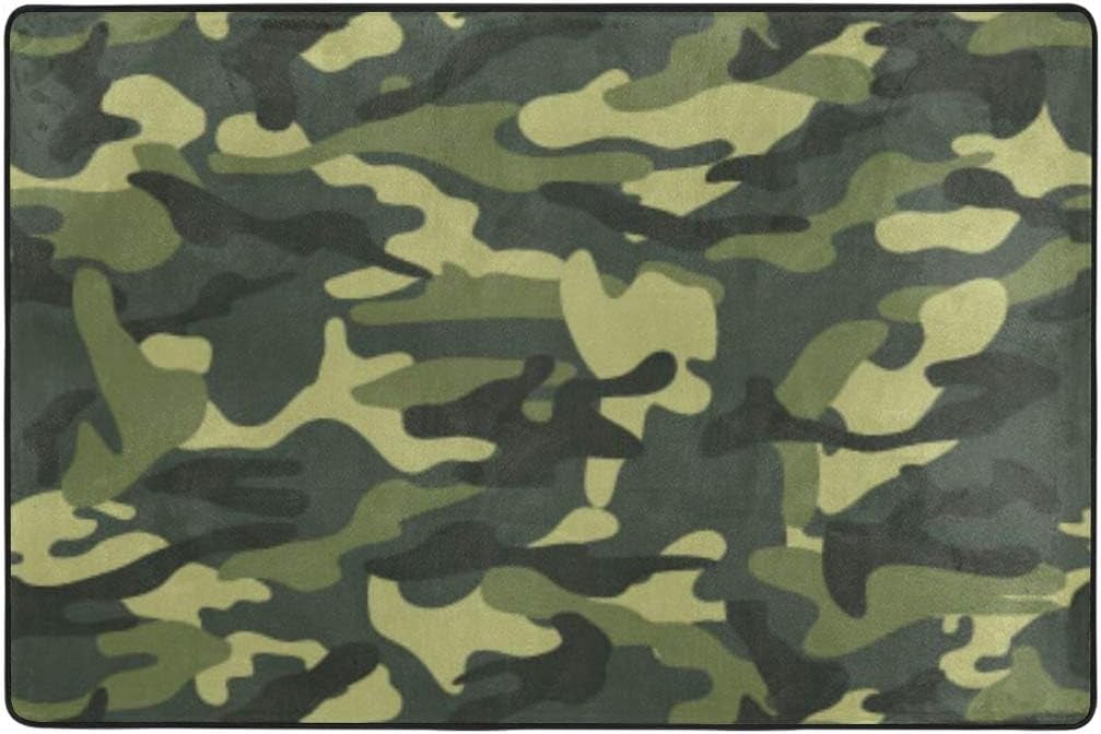 SKYSONIC Camouflage Pattern Area Rug Carpet for Living Room Bedroom 3 ...