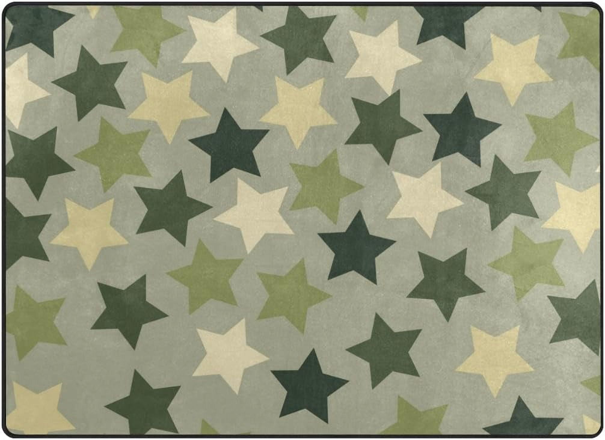 SKYSONIC Camouflage Stars 80x58 inches Lightweight Soft Area Rug Mat Indoor Floor Rugs Home ...