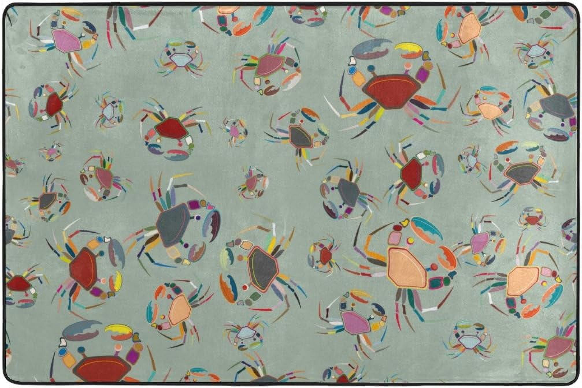 SKYSONIC Cartoon Crabs Area Rug Pad 24x36 Inch 100% Light Weight ...