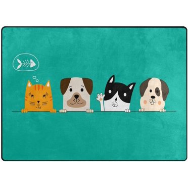 SAFAVIEH Carousel Kids Orpa The Dog Area Rug, Ivory/Blue, 3'3" x 5'3 ...