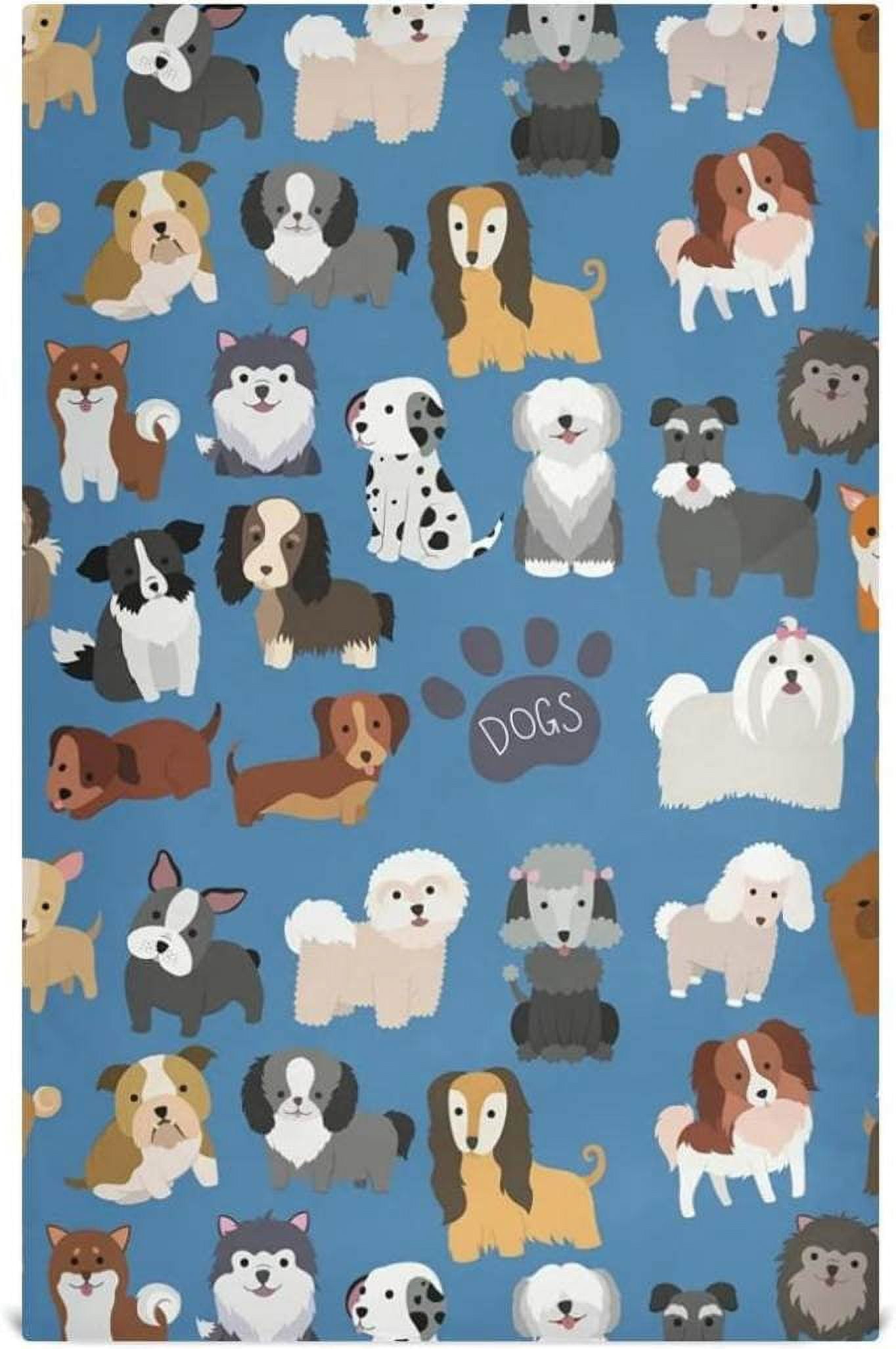SKYSONIC Cartoon Dogs Kitchen Towel 18"x28" Multifunction Hanging Towels, 4 Pack Kitchen Hand ...