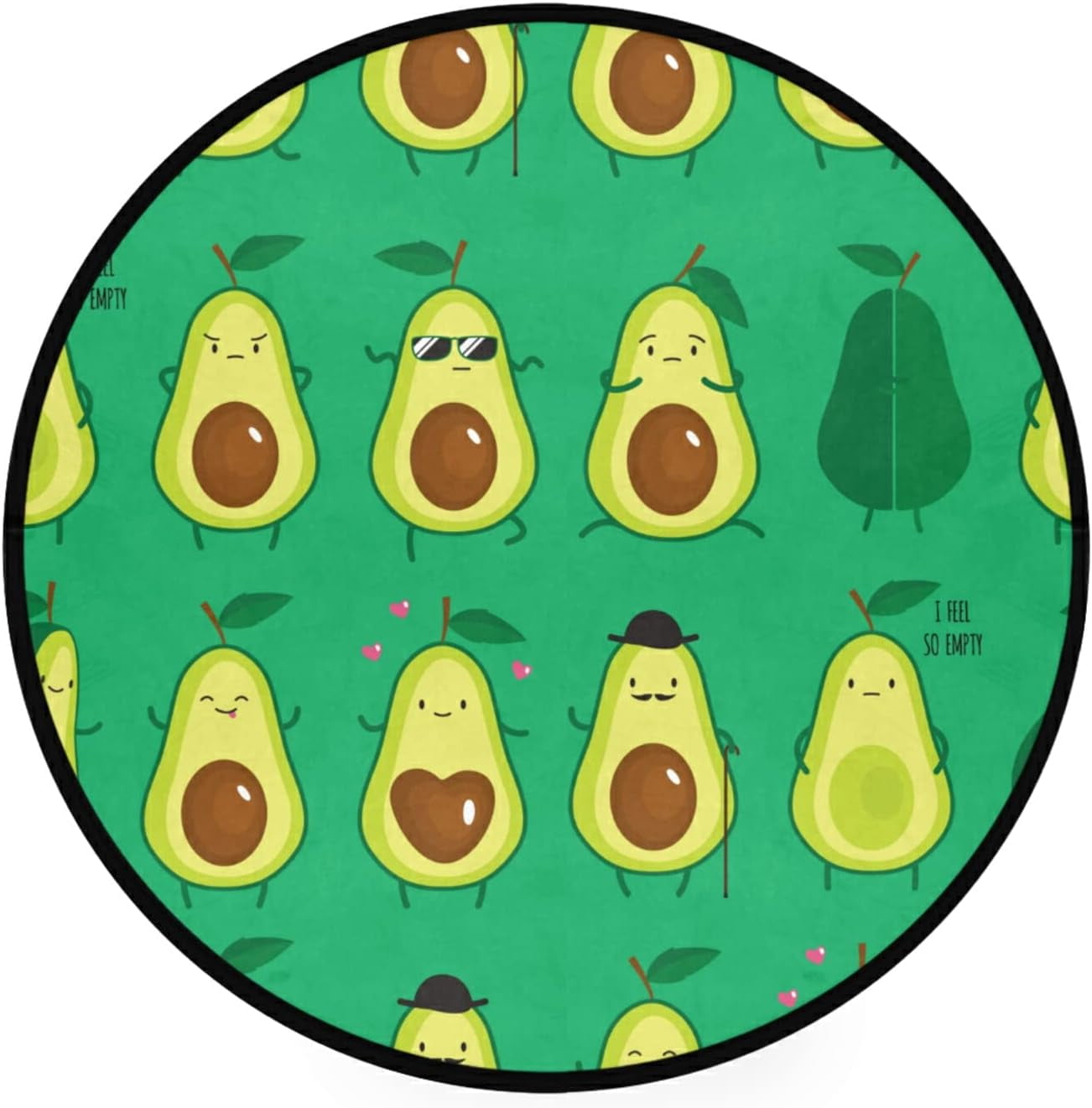SKYSONIC Cartoon Fruit Round Area Rug Chair Couch Cover Area Rug for ...