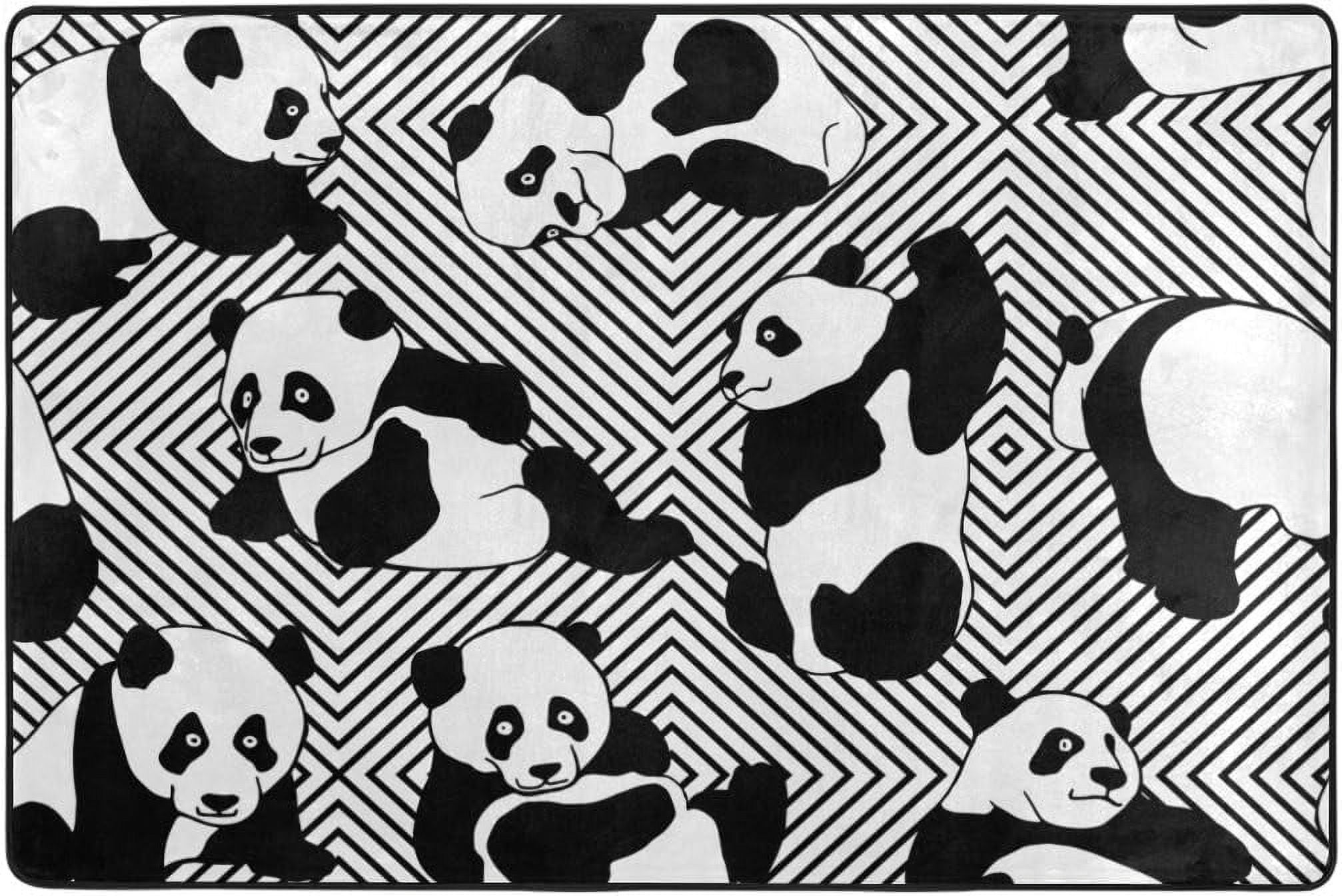 SKYSONIC Cartoon Panda Area Rug Pad 24x36 Inch 100% Light Weight ...