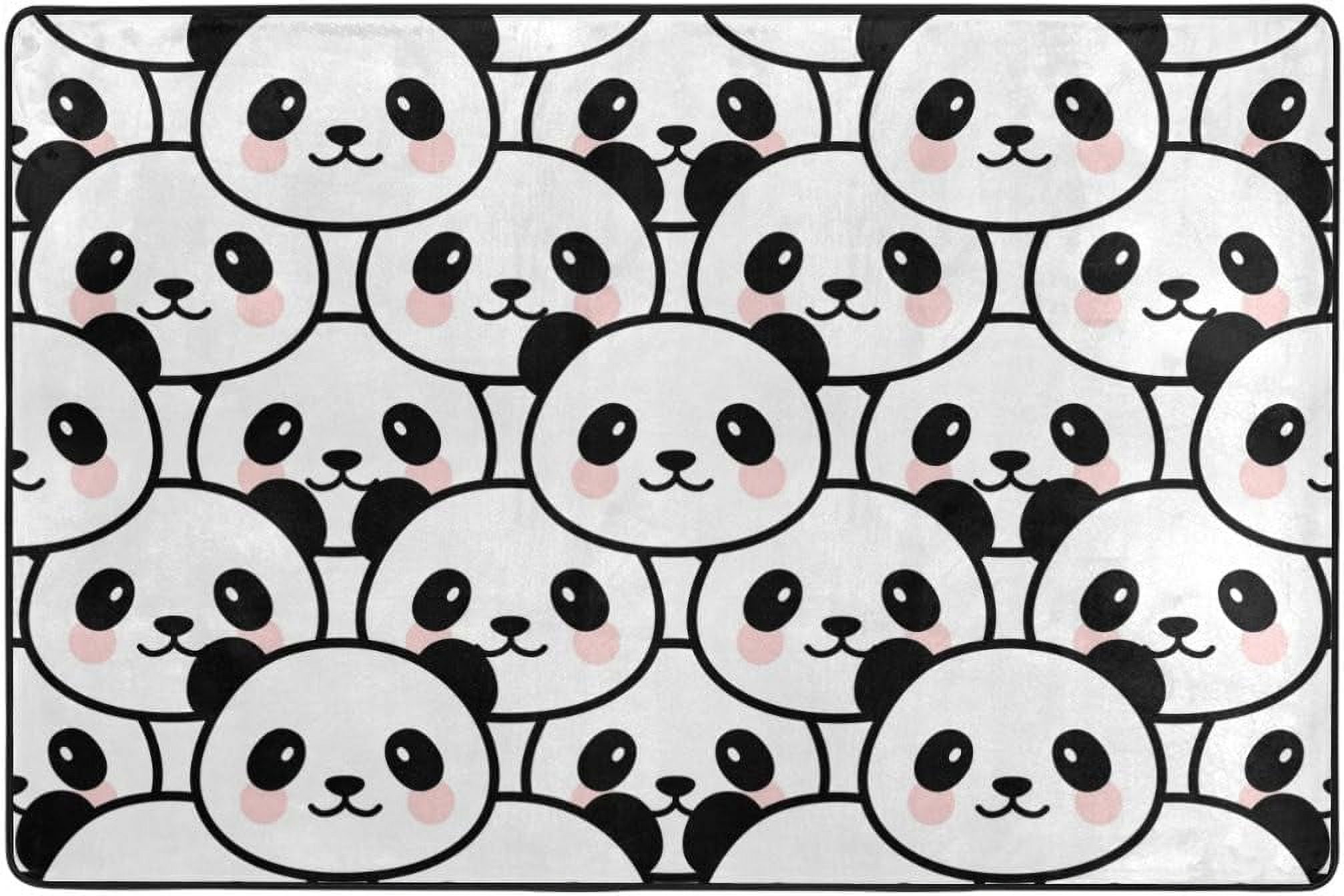 SKYSONIC Cartoon Panda Pattern Area Rug Pad 24x36 Inch 100% Light ...