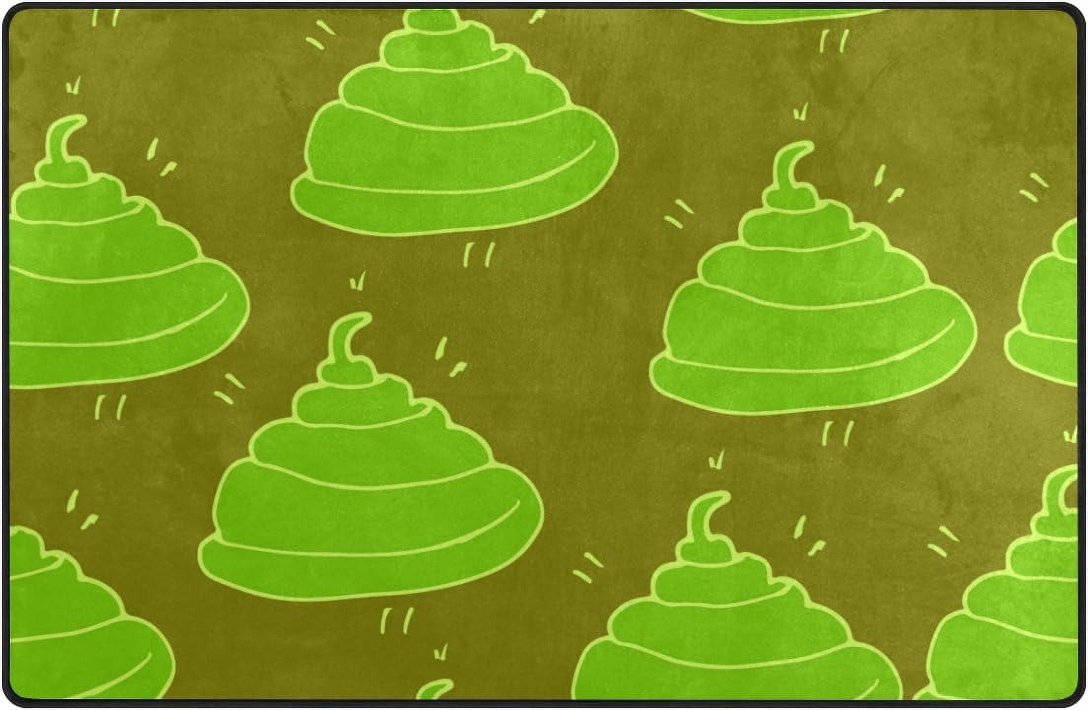 SKYSONIC Cartoon Poop Pattern Area Rug Pad 60x39 inch, 100% Light ...