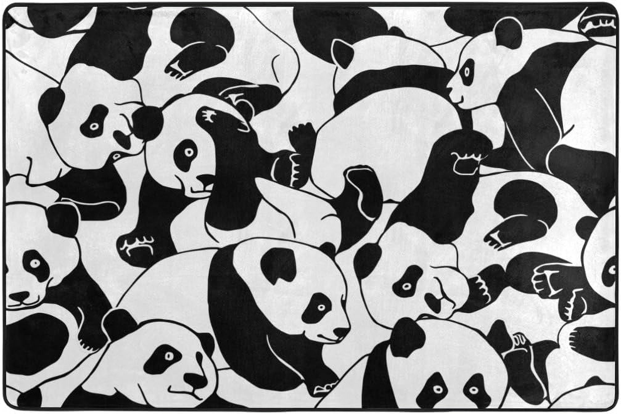 SKYSONIC Cartoon Young Pandas Area Rug Pad 24x36 Inch 100% Light Weight ...