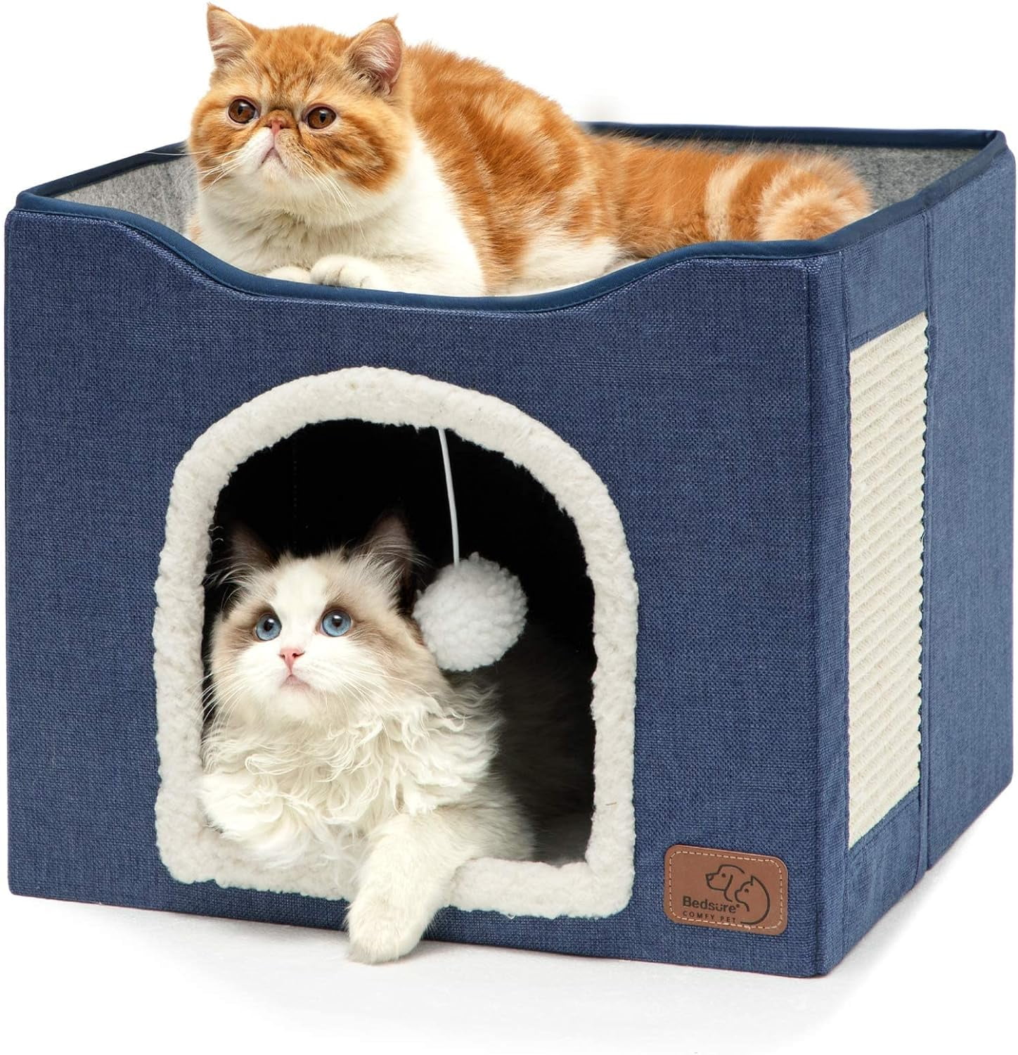 SKYSONIC Cat Beds for Indoor Cats - Large Cat Cave for Pet Cat House ...