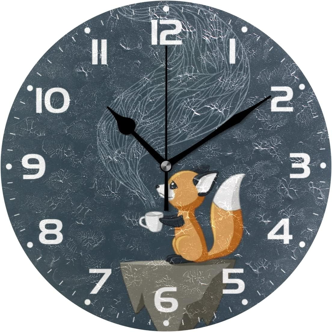 SKYSONIC Cat Wall Clock 10 Inch Silent Non Ticking Round Clock Oil ...