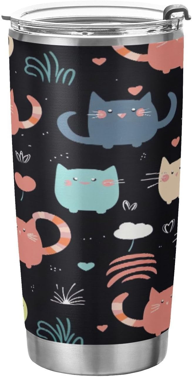Skysonic Cats Tumbler Stainless Steel Double Wall Vacuum Reusable