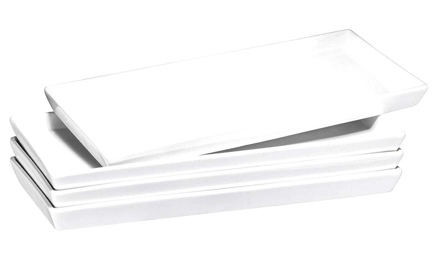 SKYSONIC Ceramic Serving Platters - 14 x 6-Inch Rectangular Serving ...