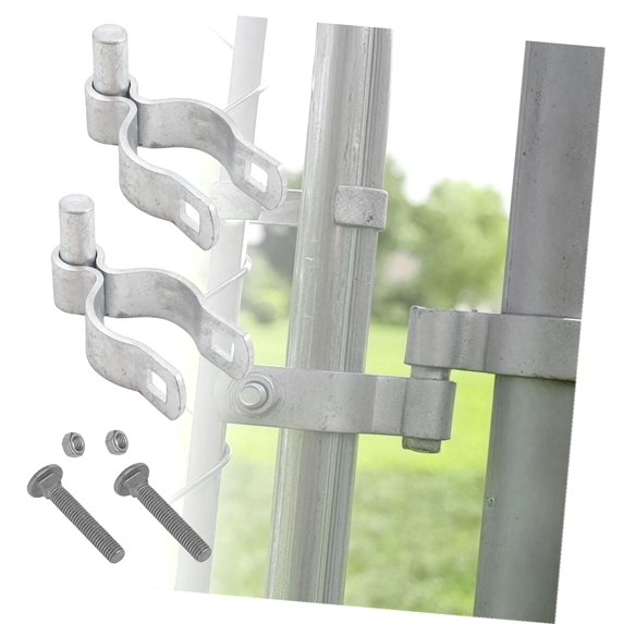 SKYSONIC Chain Link Fence Gate Post Hinges - Galvanized Steel ...