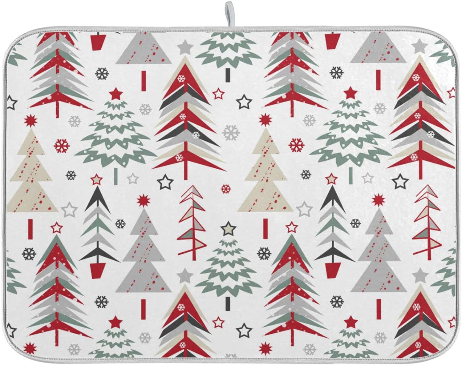 SKYSONIC Christmas Cartoon Trees Dish Drying Mat for Kitchen Counter ...