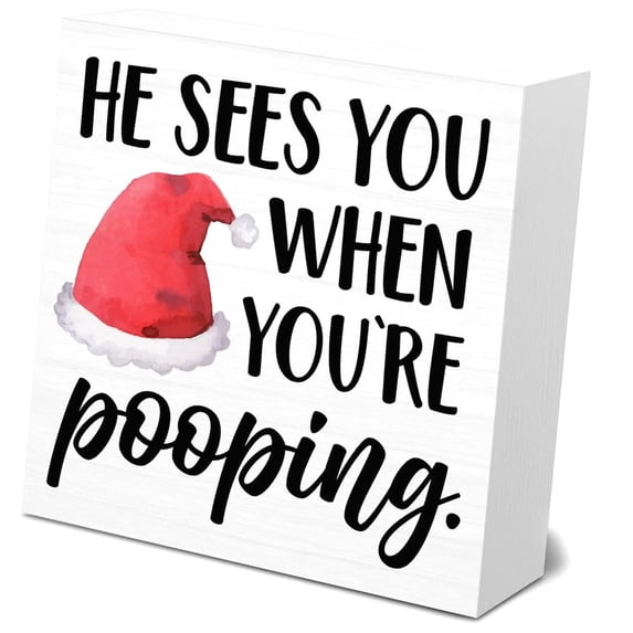 SKYSONIC Christmas Decor for Bathroom, Humorous Christmas Bathroom Xmas ...