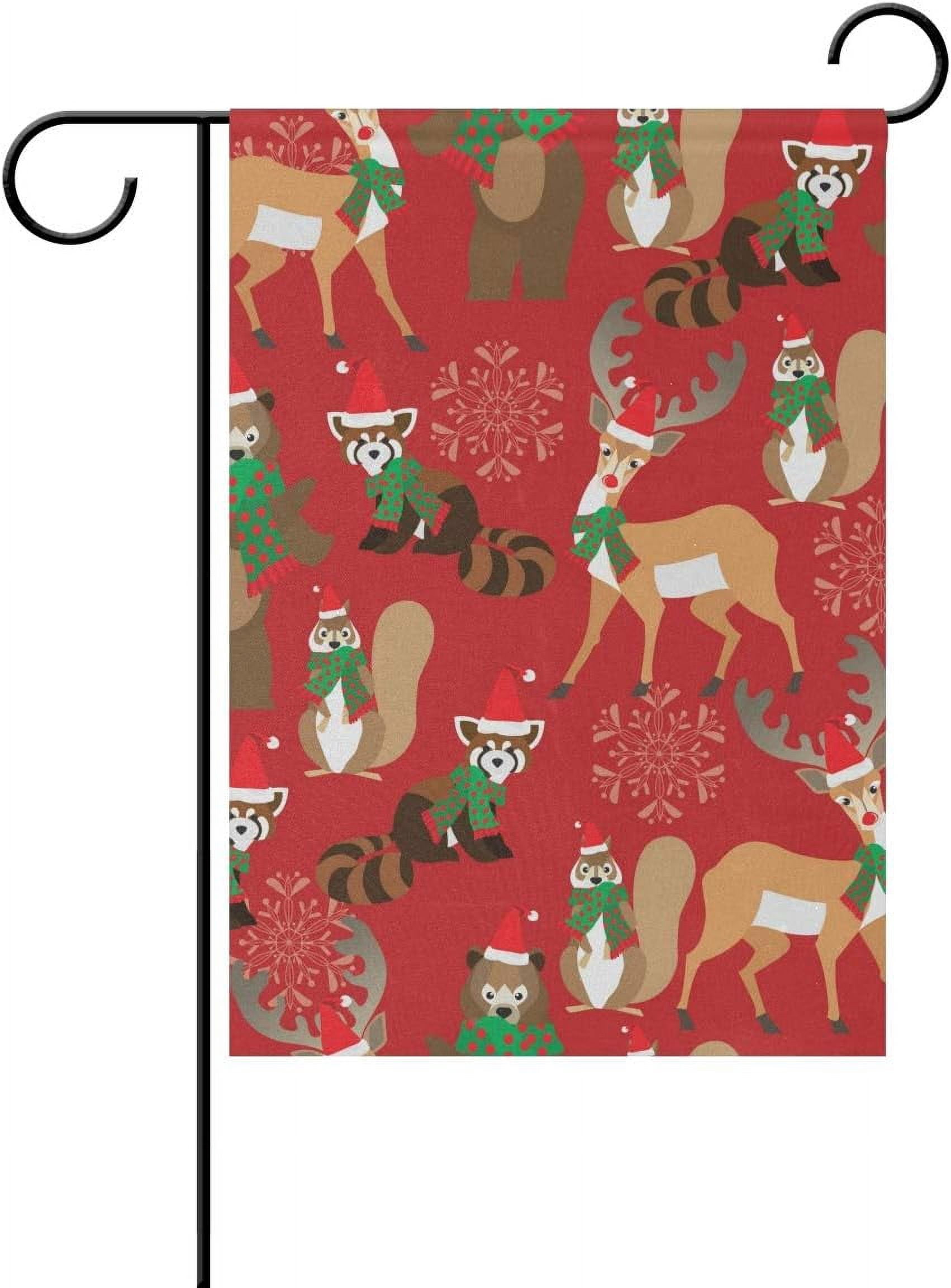 SKYSONIC Christmas Deer Pattern Double-Sided Printed Garden House ...