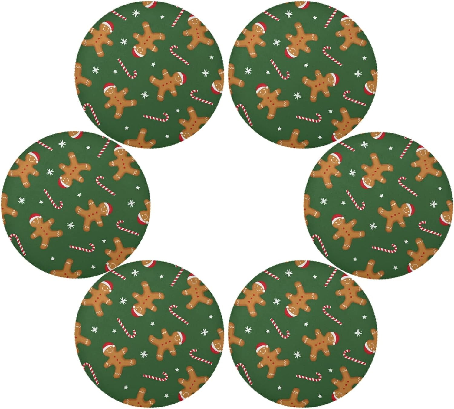 SKYSONIC Christmas Hat Round Placemats for Dining Table Non-Slip Heat ...