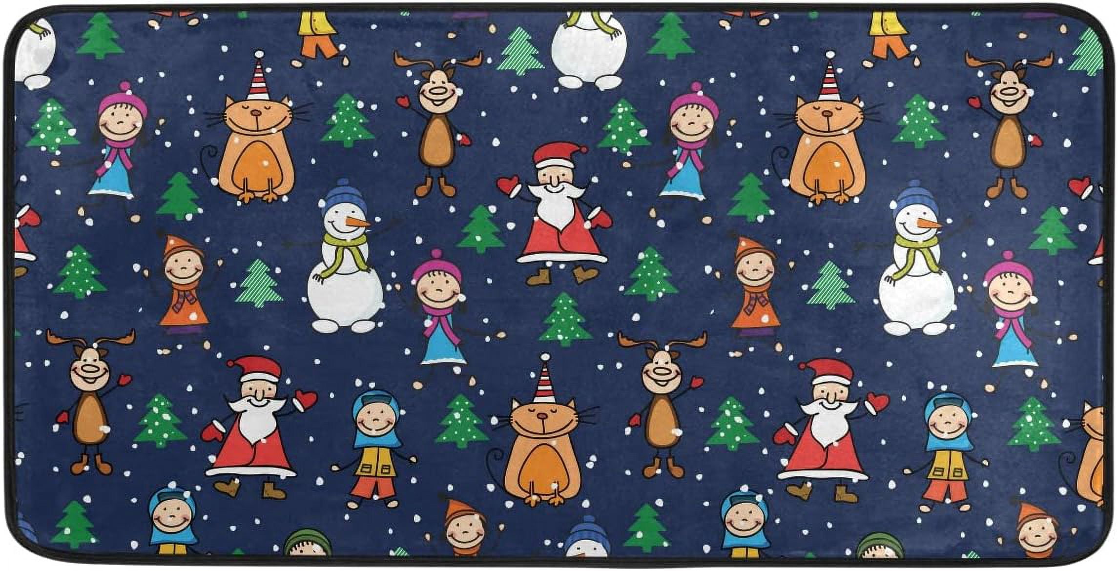 SKYSONIC Christmas Kitchen Rug Anti Fatigue Kitchen Floor Mat Non Slip ...
