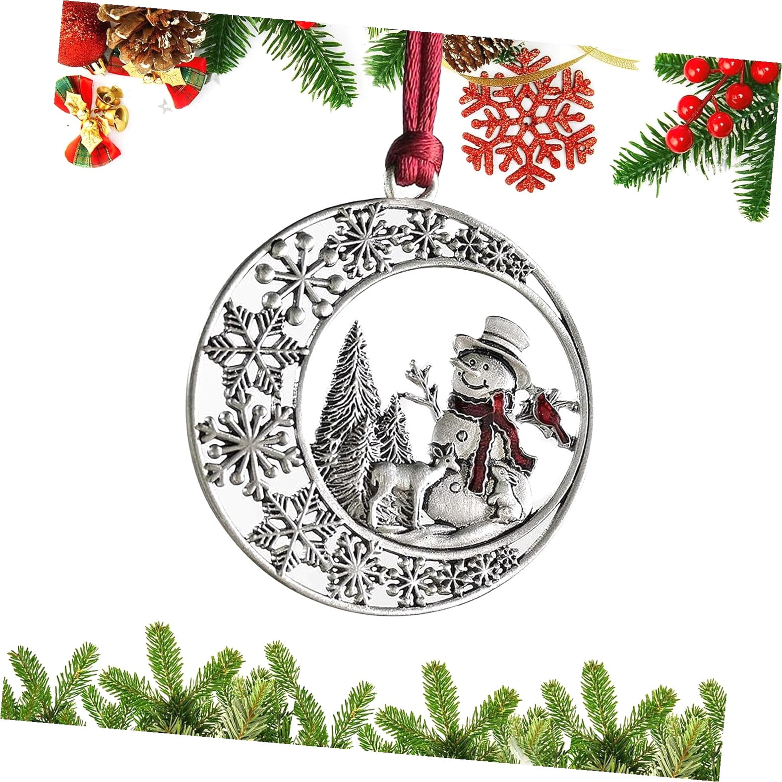 SKYSONIC Christmas Ornaments, 2025 Pewter Christmas Tree Ornament ...