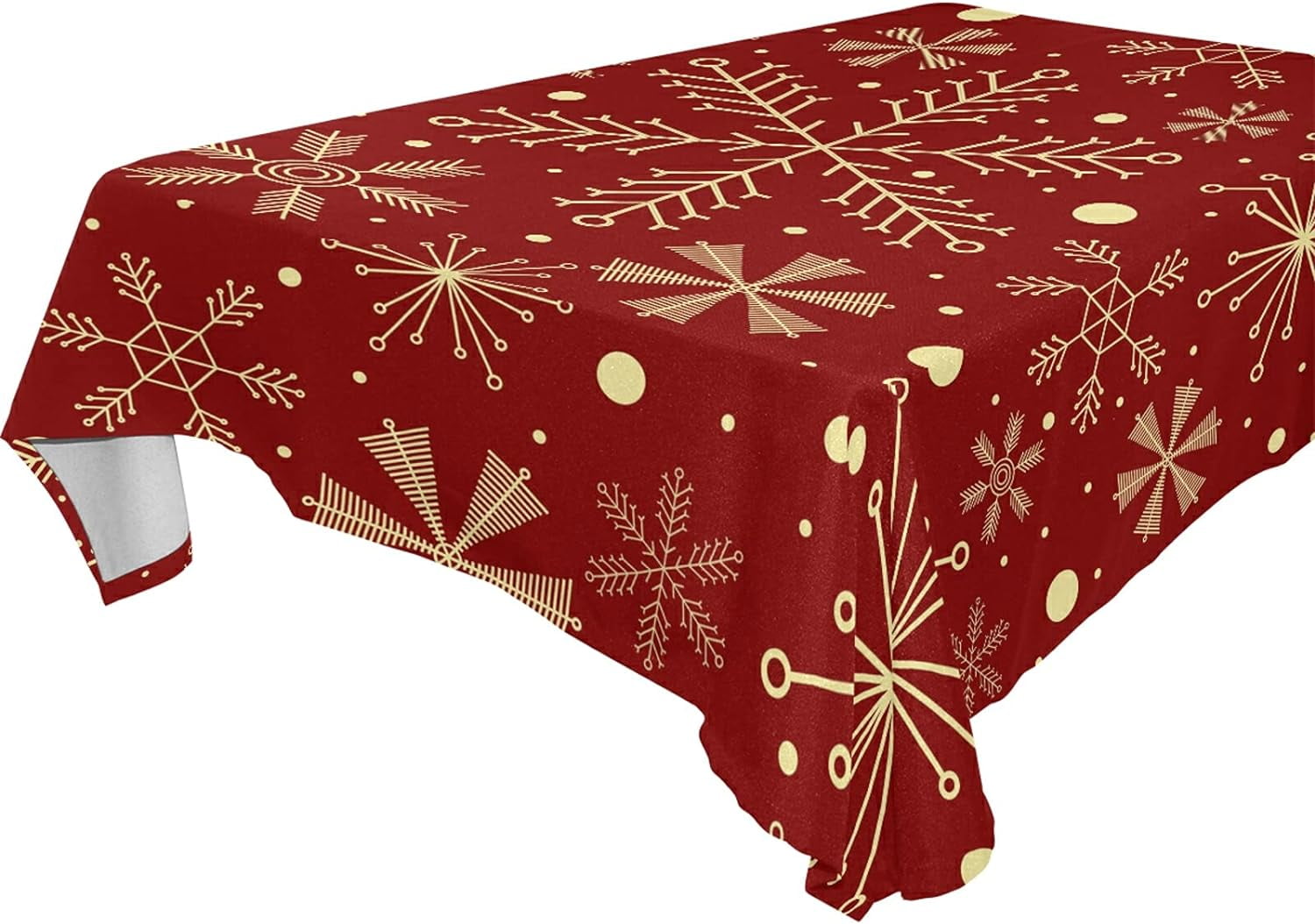 SKYSONIC Christmas Snowflake Tablecloth Waterproof Washable Polyester ...