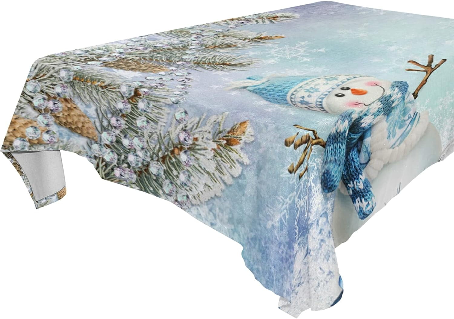 SKYSONIC Christmas Snowman Tablecloth Waterproof Washable Polyester ...