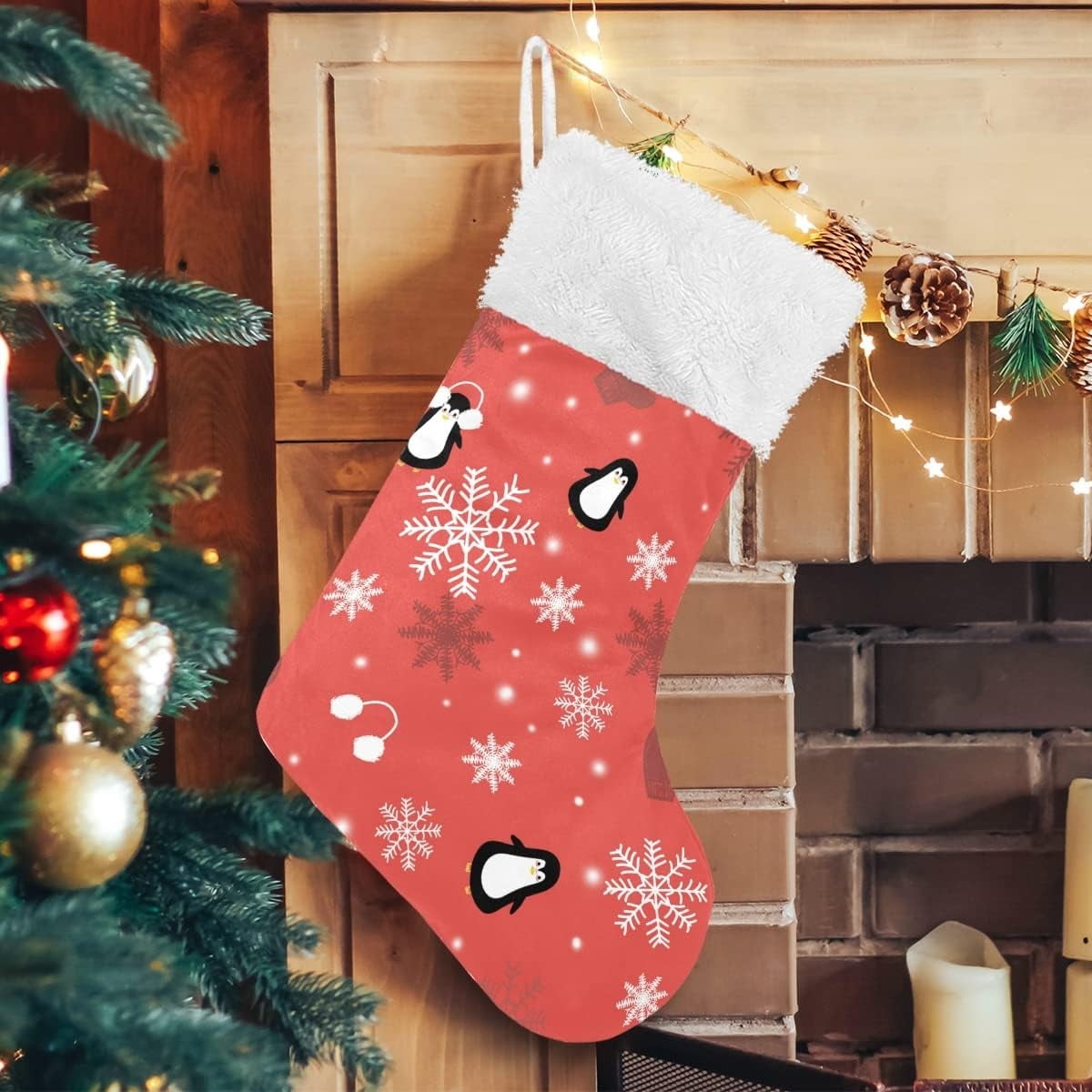 SKYSONIC Christmas Stocking Personalized Christmas Snowflake Large ...