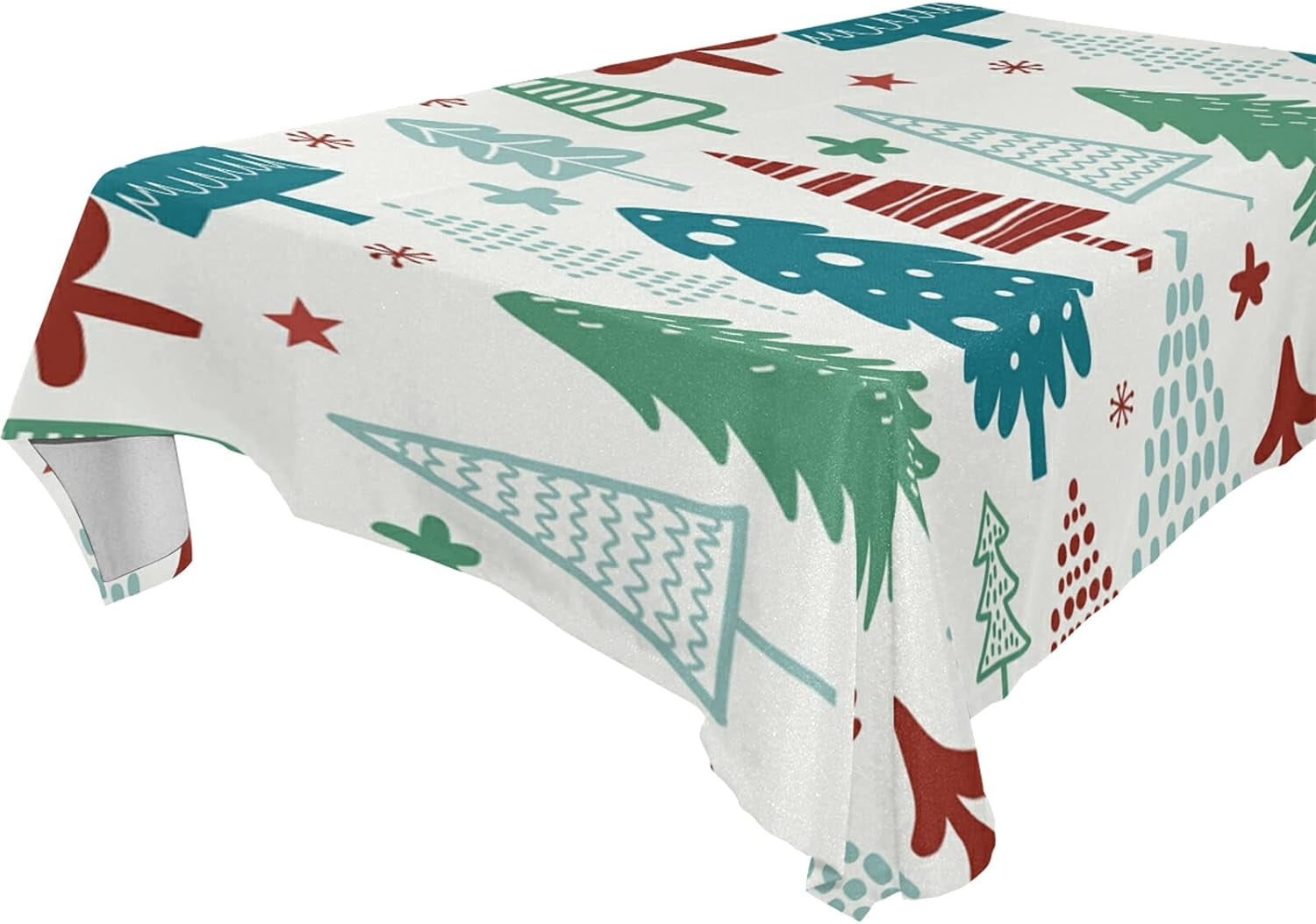 SKYSONIC Christmas Tree Tablecloth Waterproof Washable Polyester Square ...
