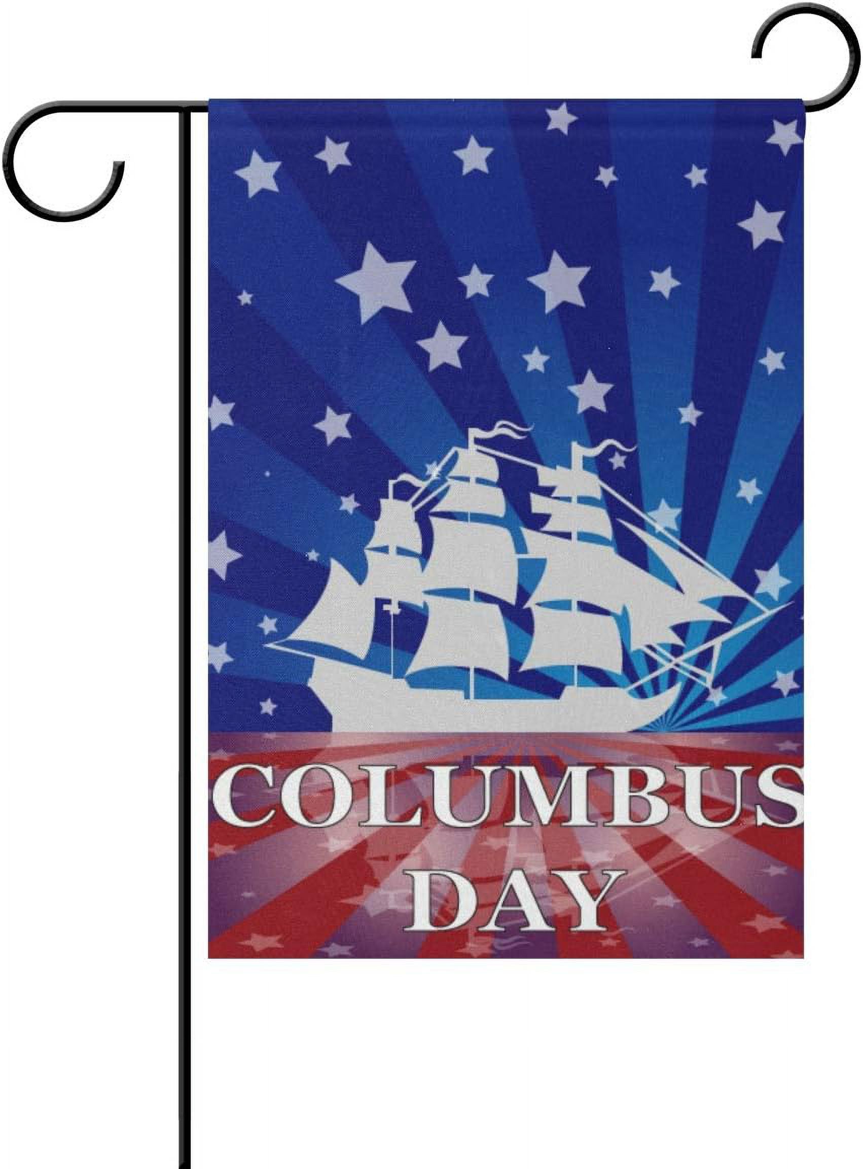 SKYSONIC Christopher Columbus Day Double-Sided Printed Garden House ...