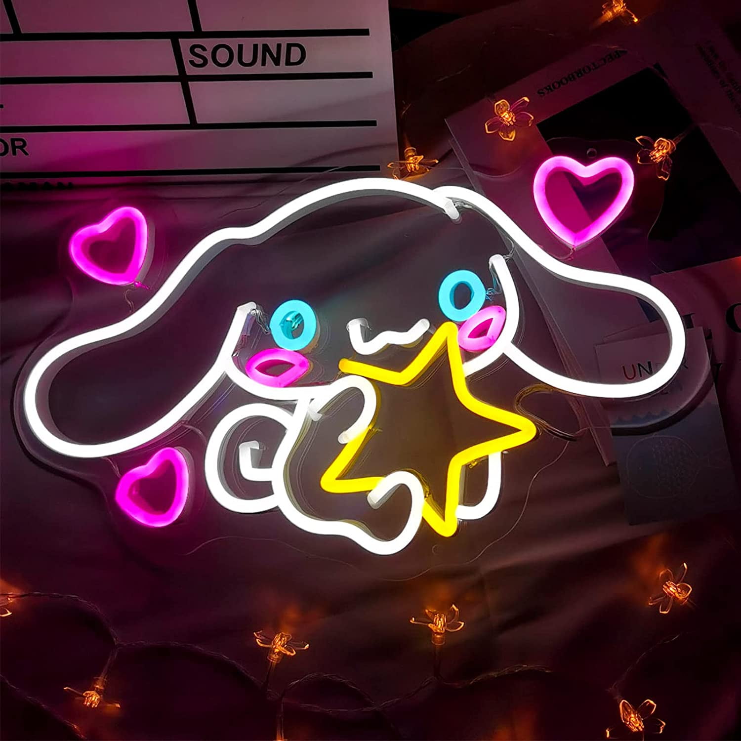 SKYSONIC Cinnamoroll Neon Sign Anime Light, 3D Wall Art Cute LED Neon ...