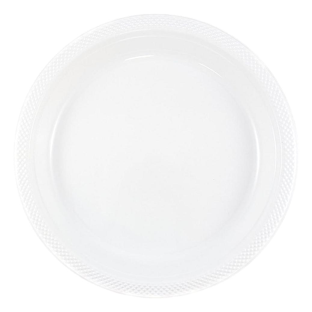SKYSONIC Circular Plastic Celebration Dishes - Standard - 9 inch - Snow ...