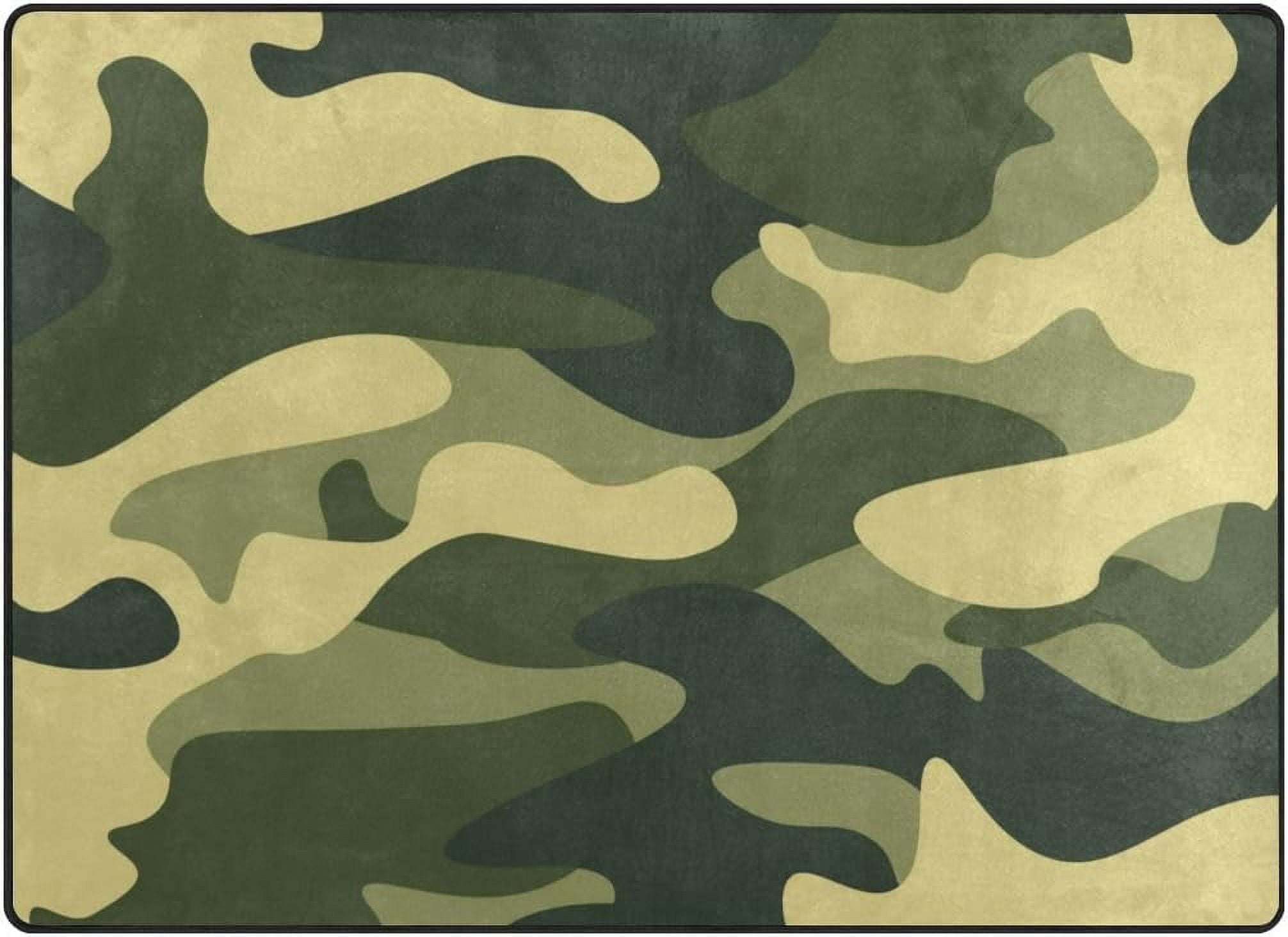 SKYSONIC Classic Camouflage 80x58 inches Lightweight Soft Area Rug Mat ...