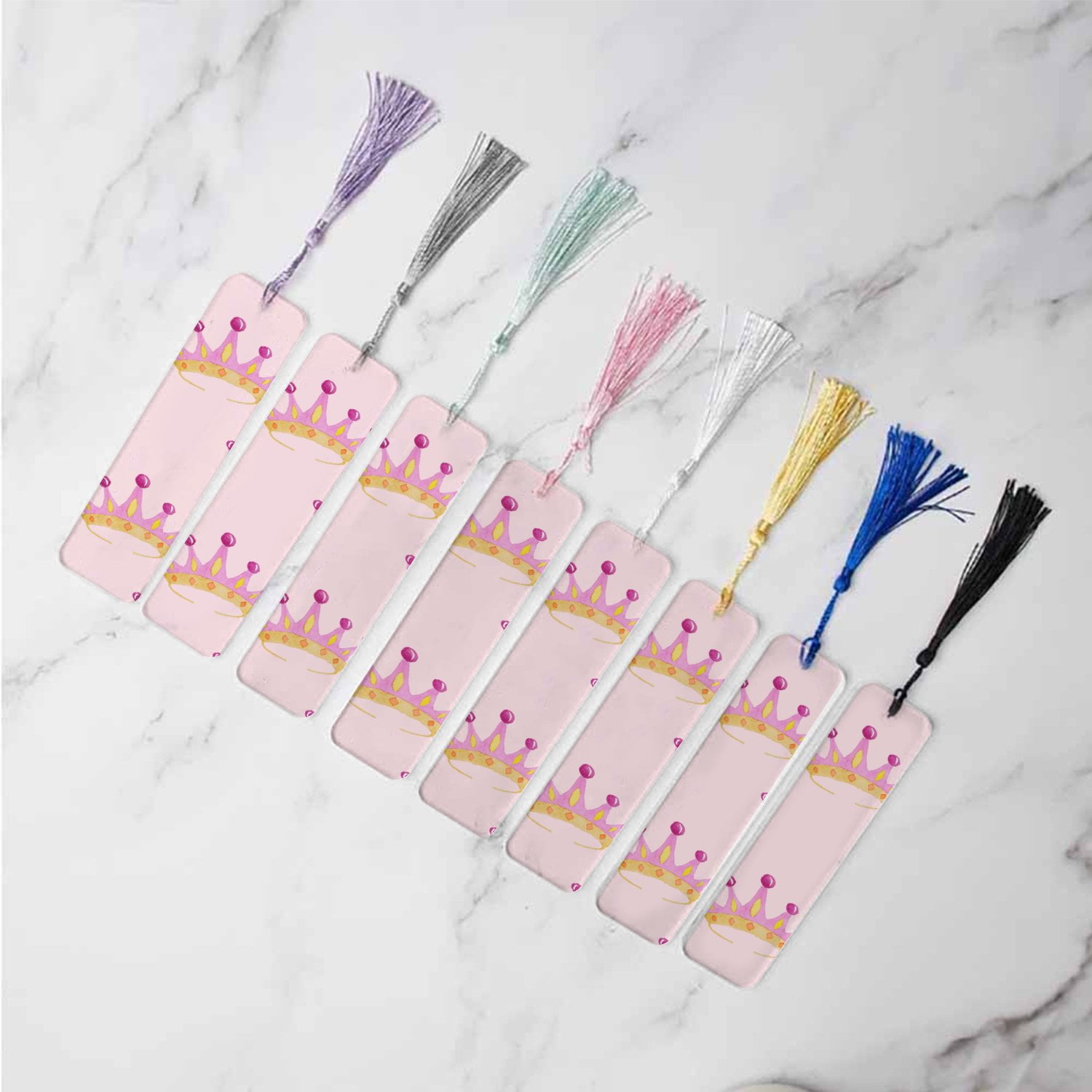SKYSONIC Clear Acrylic Bookmarks, Pink Crown,Rectangle Plastic Craft ...