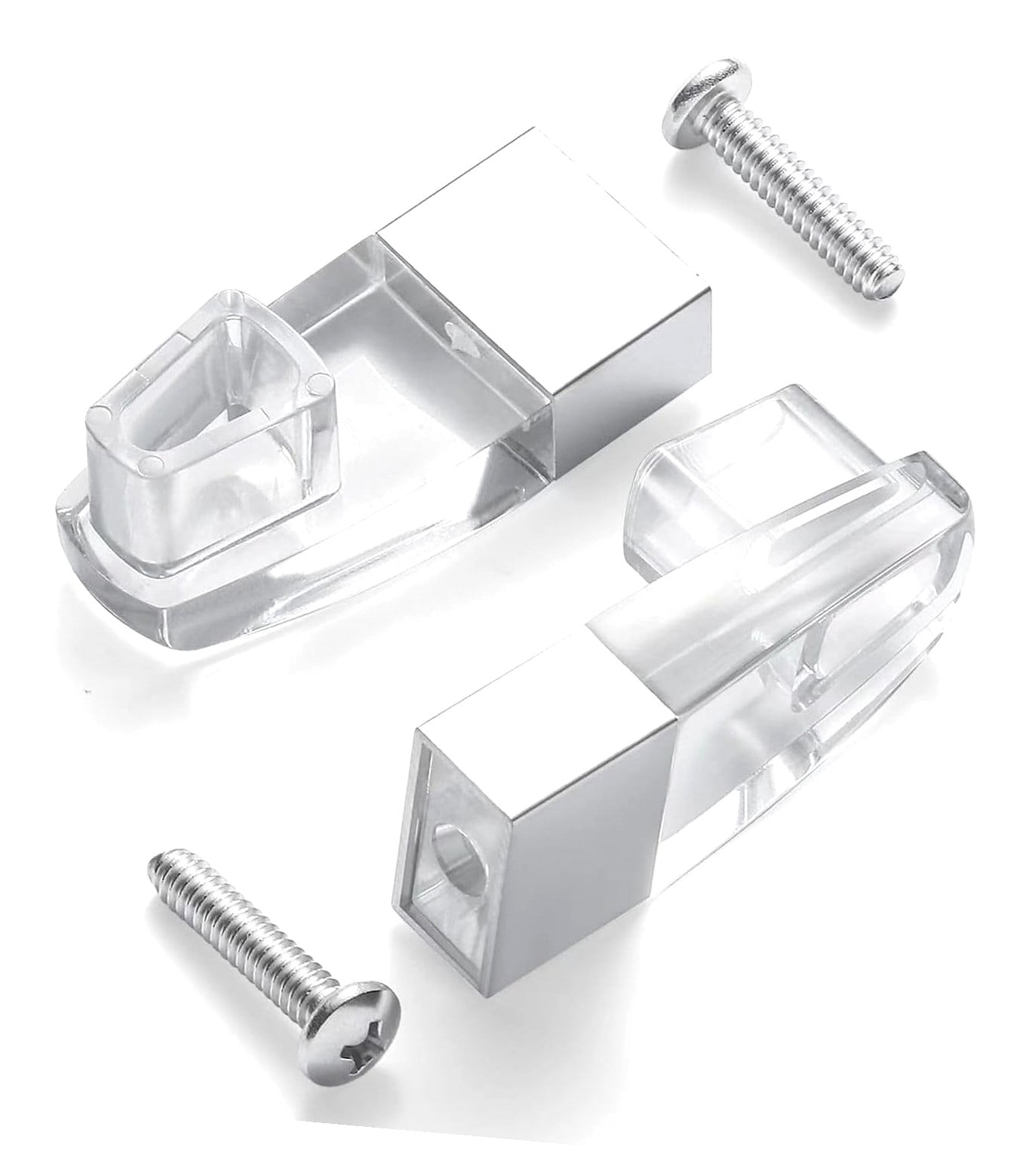 SKYSONIC Clear Acrylic Shower Door Brackets (Includes Bright Sleeve ...