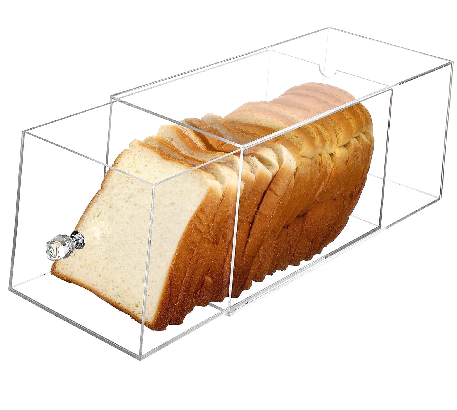 SKYSONIC Clear Bread Box Acrylic Bread Storage Container Display for ...
