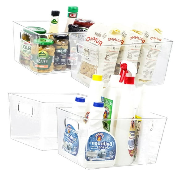 SKYSONIC Clear Storage Bins Clear Storage Containers for Kitchen Pantry ...