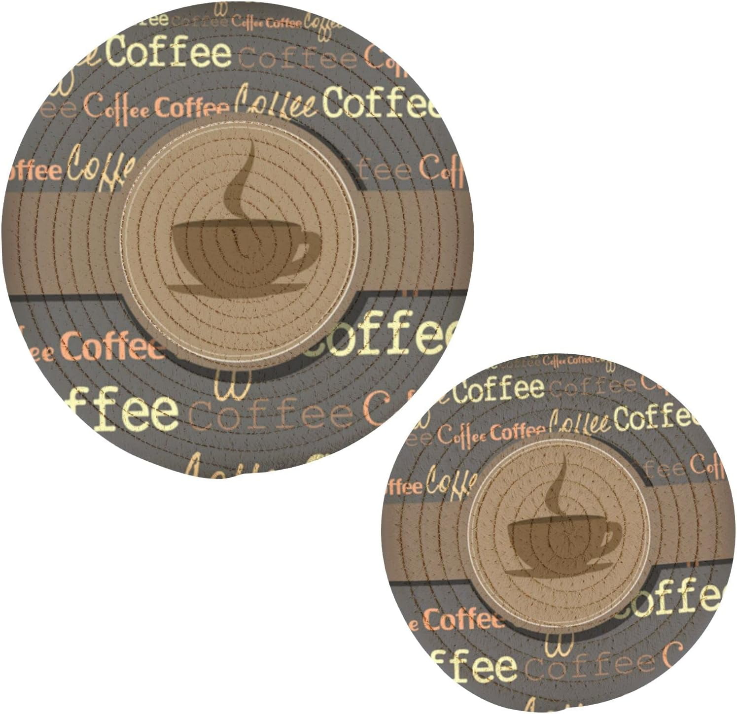 SKYSONIC Coffee Themed Hot Cup Trivet Pot Holder Set of Potholders for ...