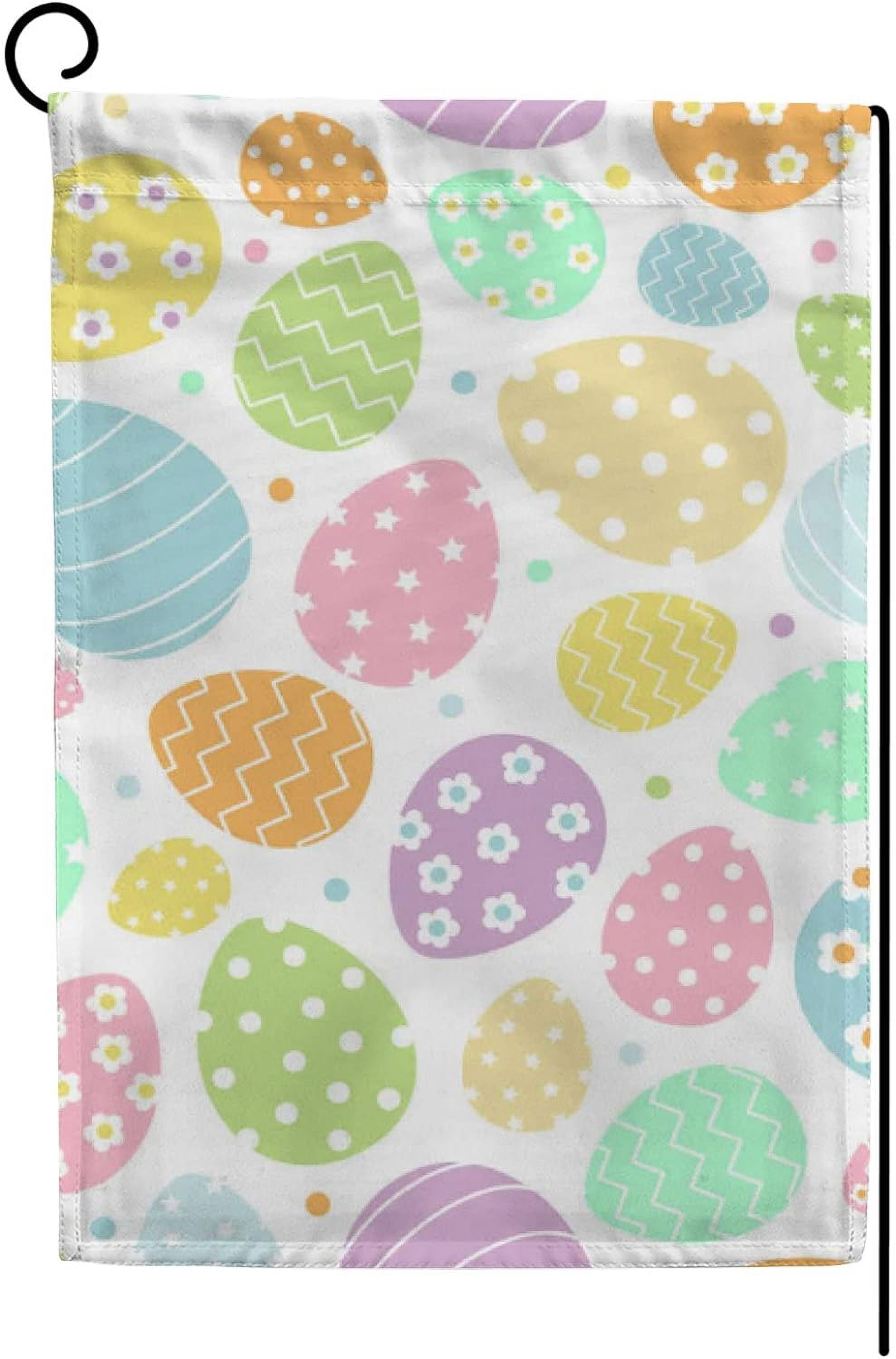 SKYSONIC Colored Easter Eggs Dots Double-Sided Printed Garden House ...